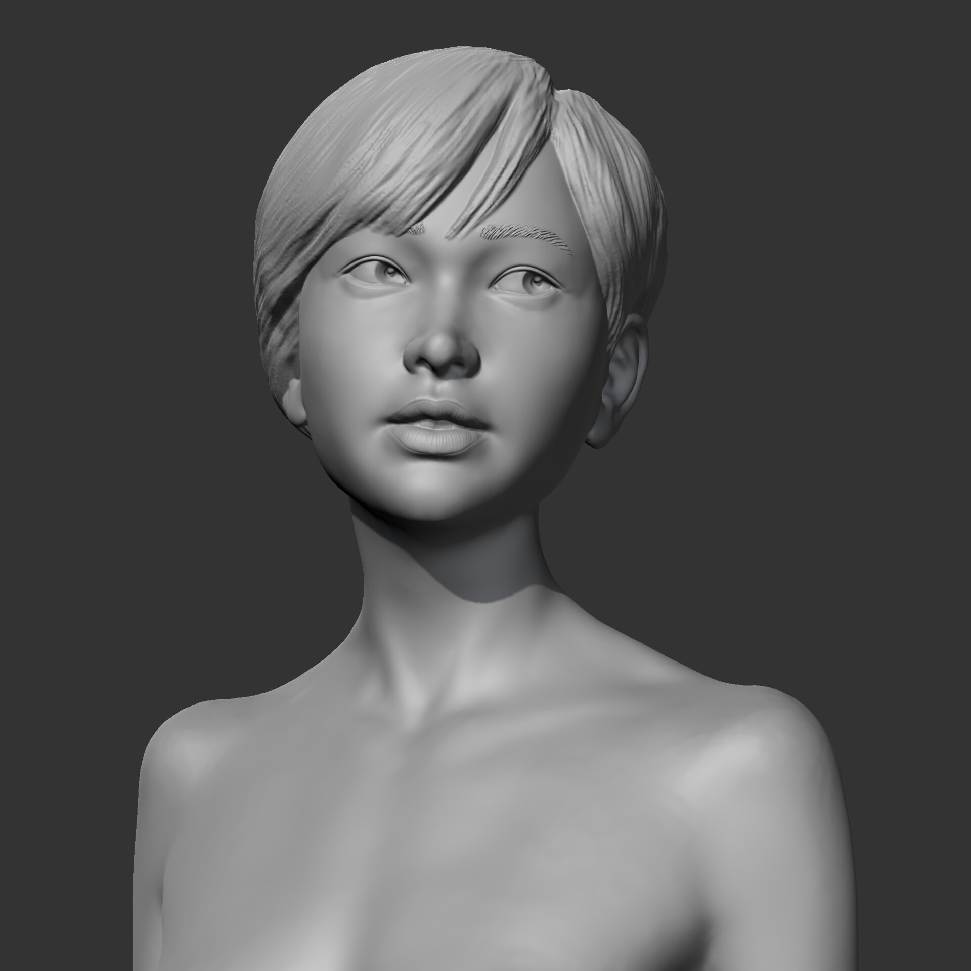 ArtStation - HD girl bust O 3D print model