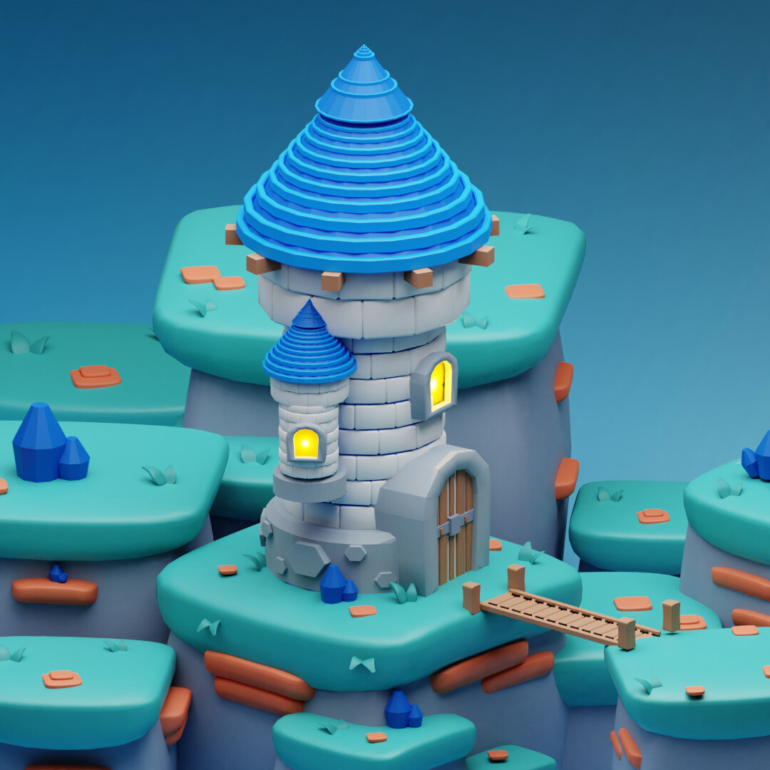 ArtStation - Low Poly HyperCasual Tower