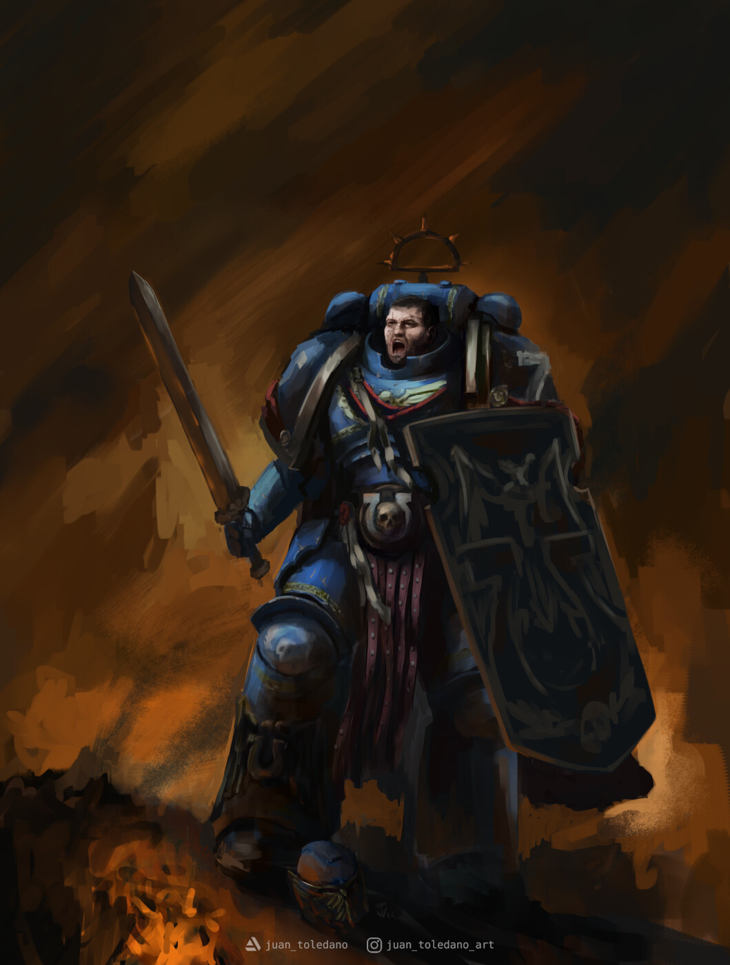 ArtStation - Victrix Guard Space Marine_Warhammer40k Fan art.