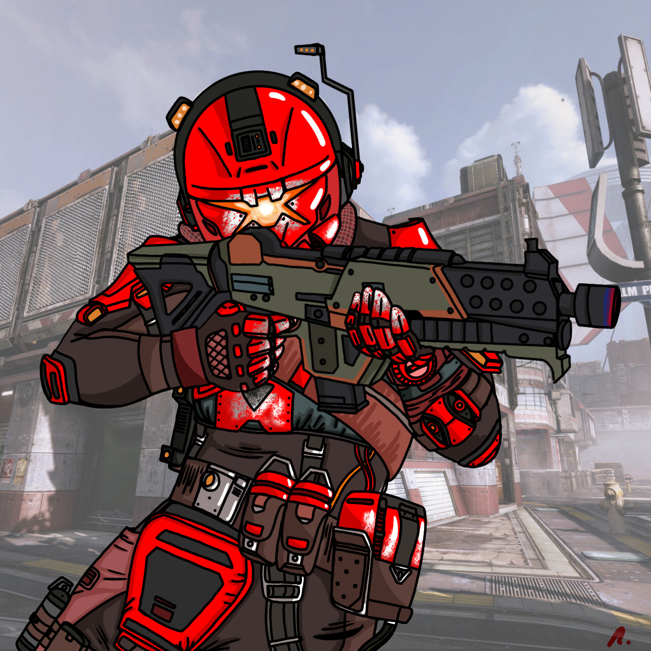 ArtStation - titanfall 2 fan art called, red line