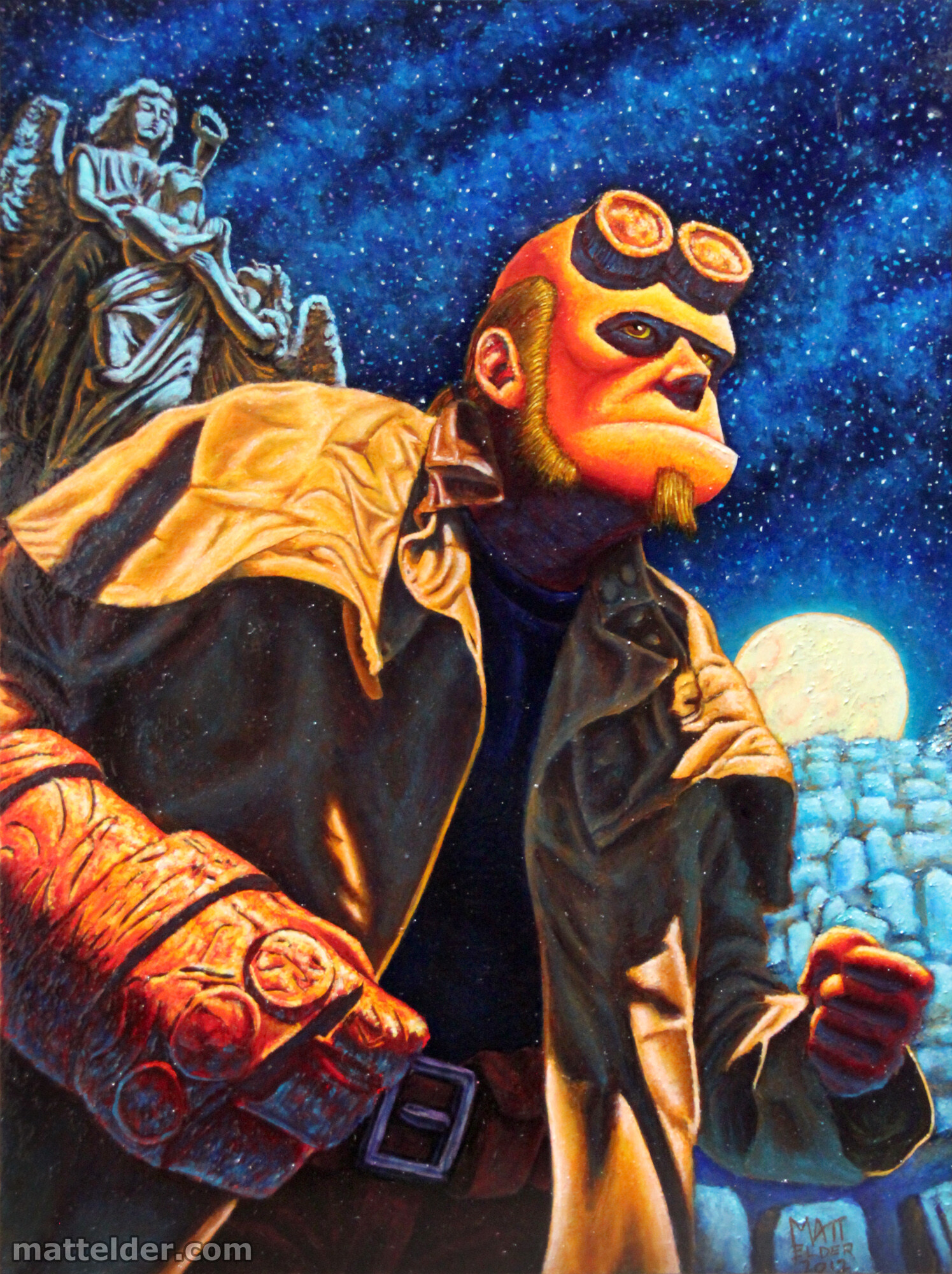 ArtStation - Hellboy at the Cemetry - Portrait Oil Painting