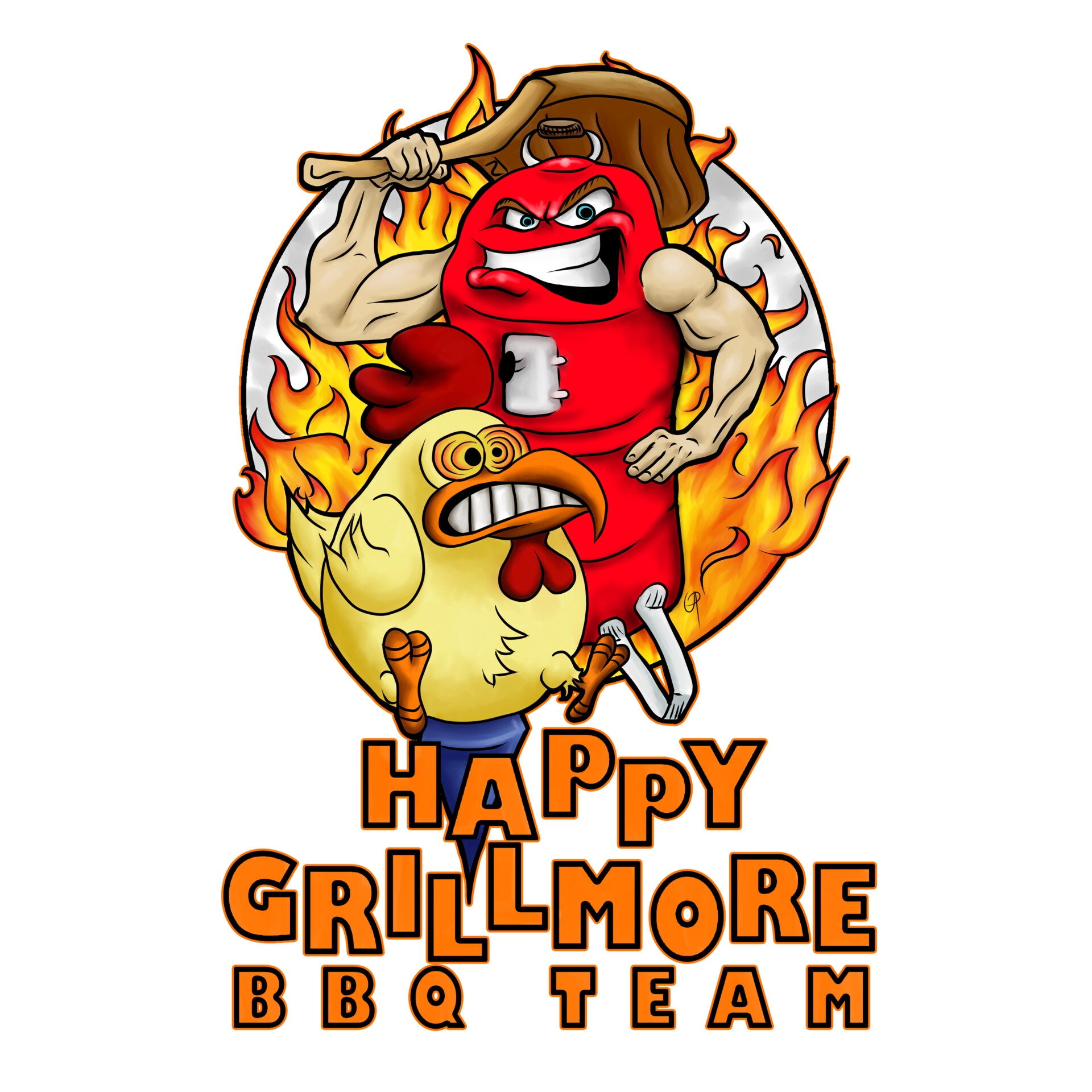 ArtStation - Happy Grillmore BBQ Team Logo