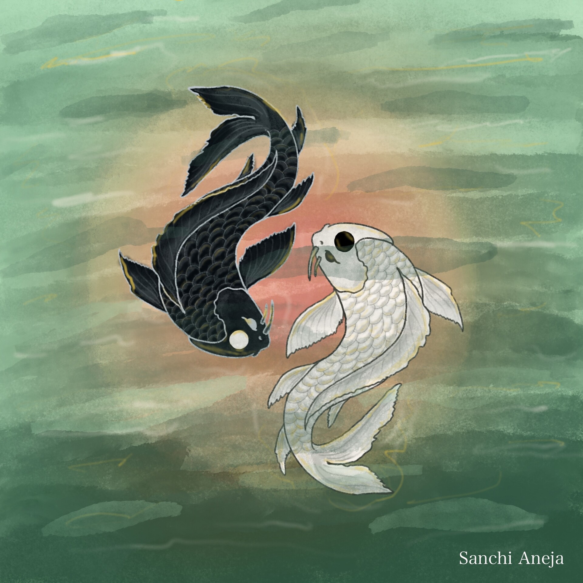 ArtStation - Koi Fish Concept Art | Sanchi Aneja