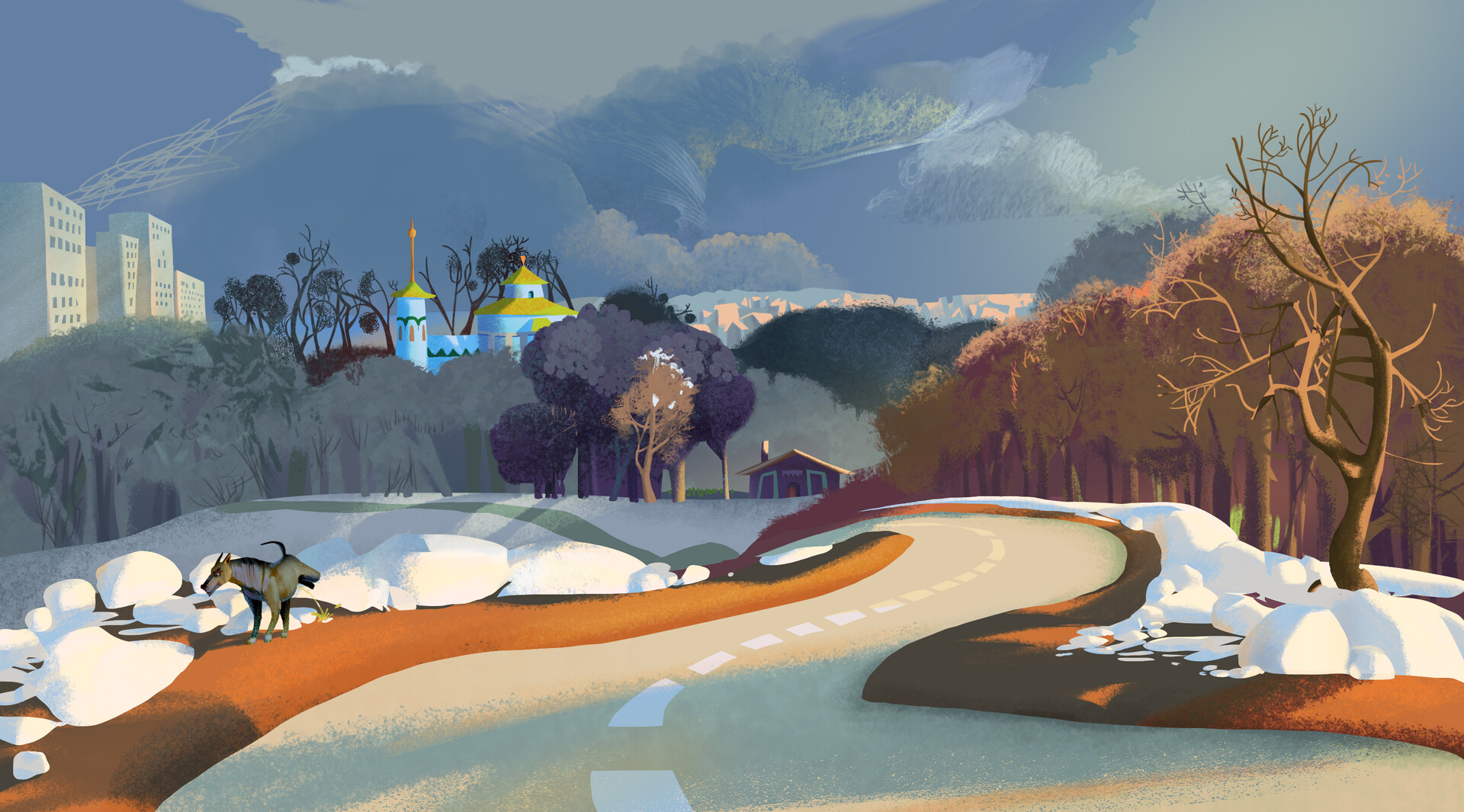 ArtStation - Landscape around dormitory