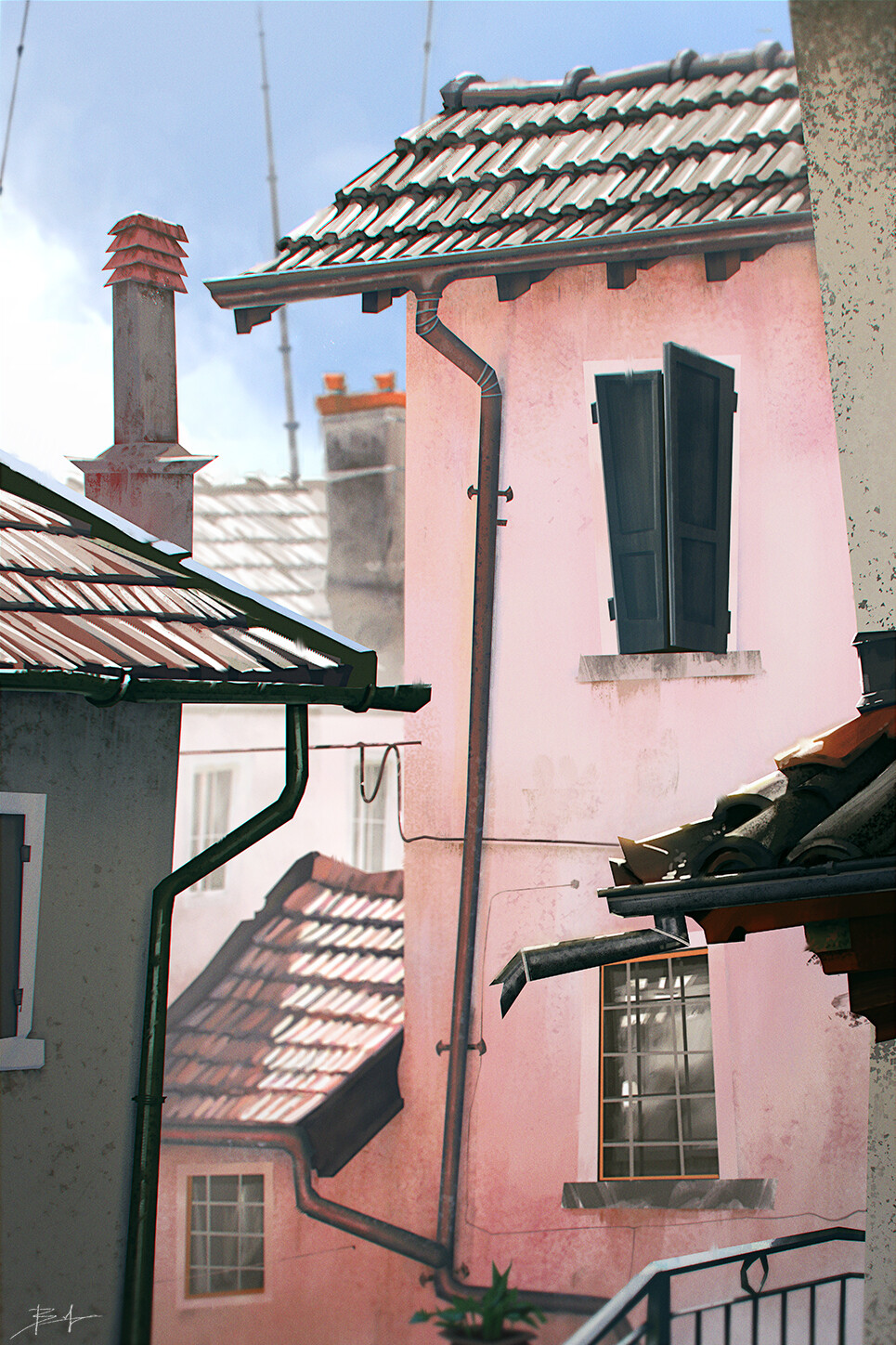 ArtStation - Sunny rooftops