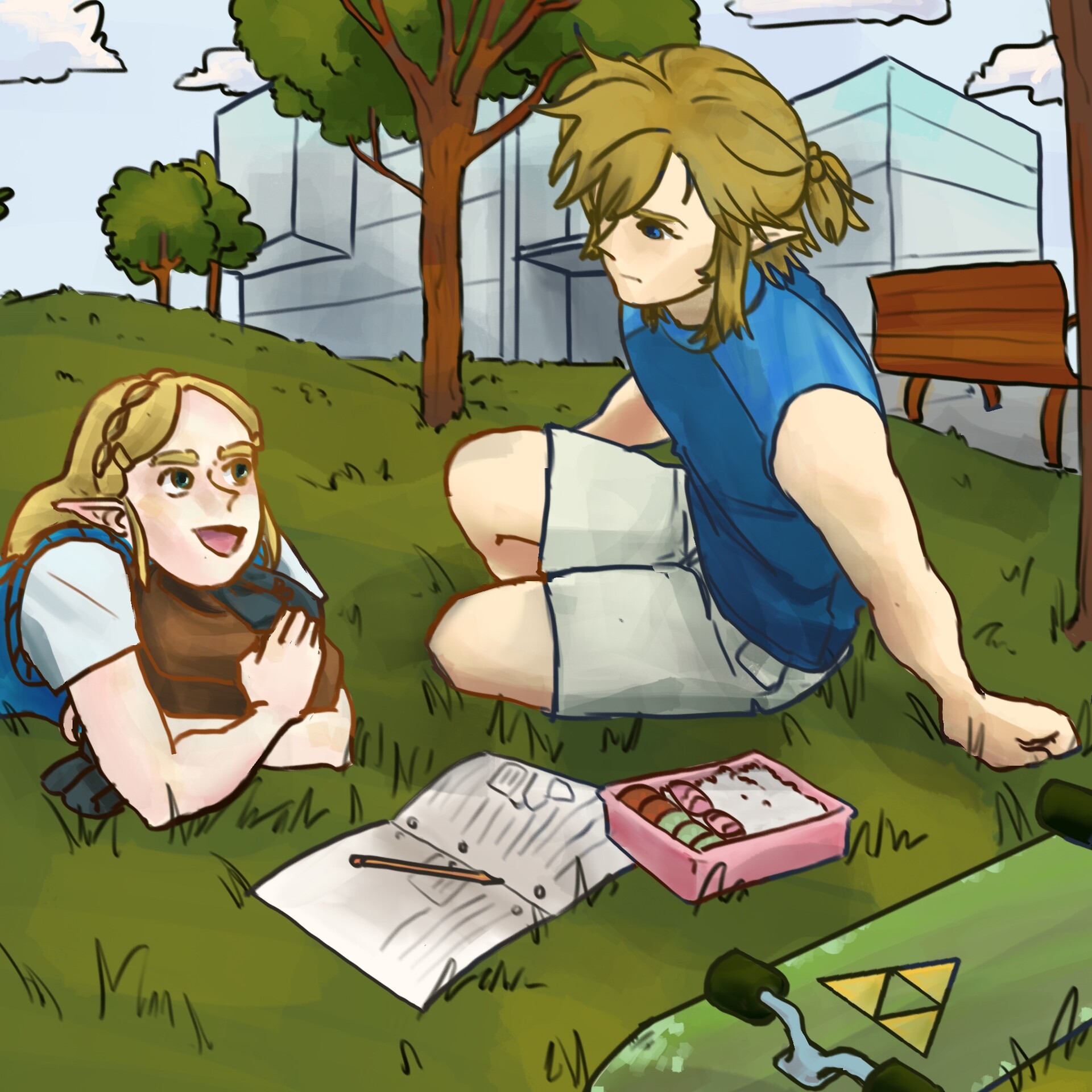 ArtStation - botw zelda and link fanart