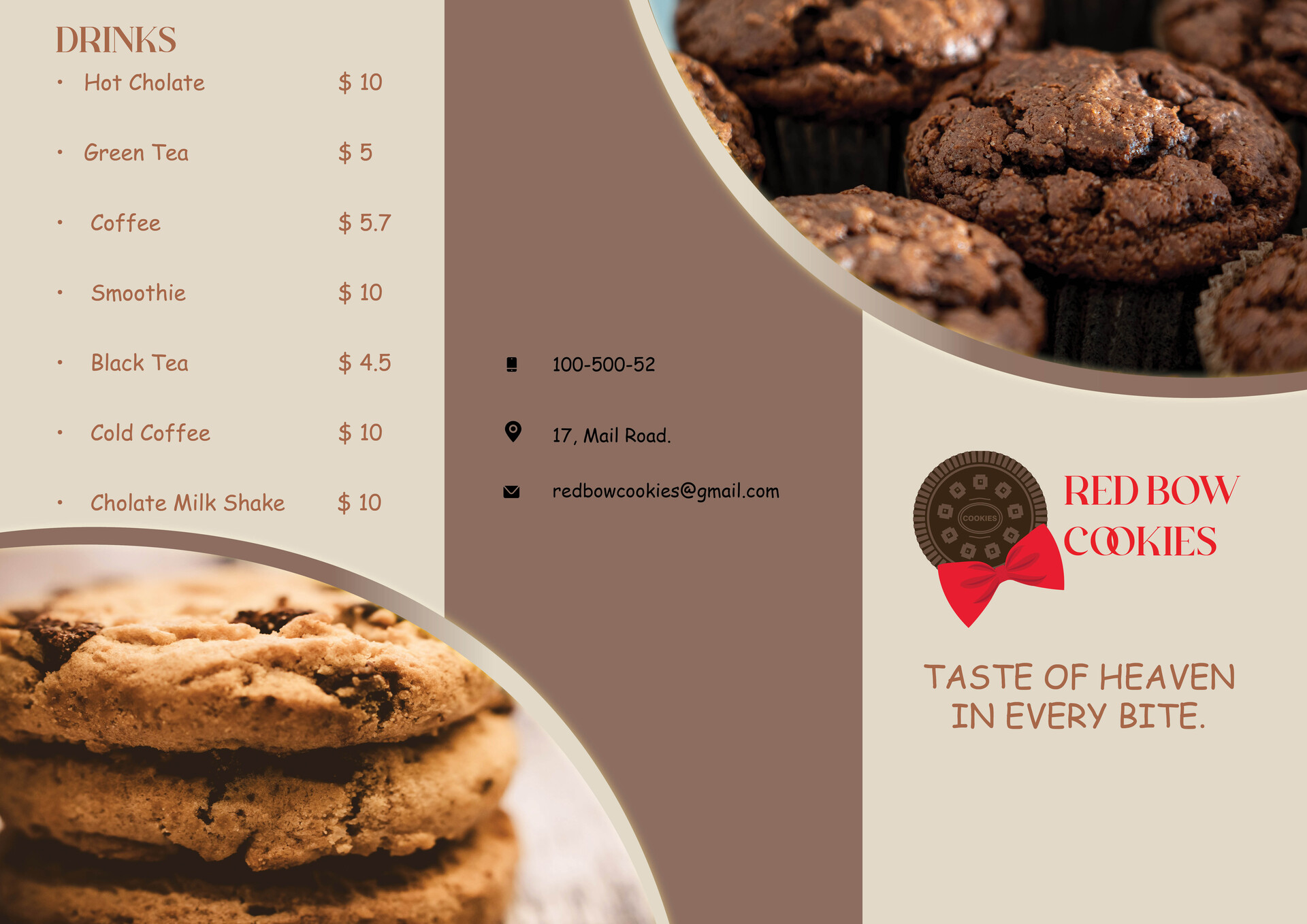 ArtStation - meanu card for cookie shop