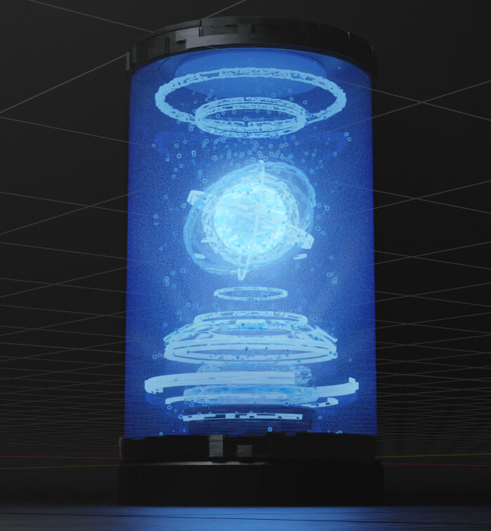 ArtStation - lab test tube hologram thingy