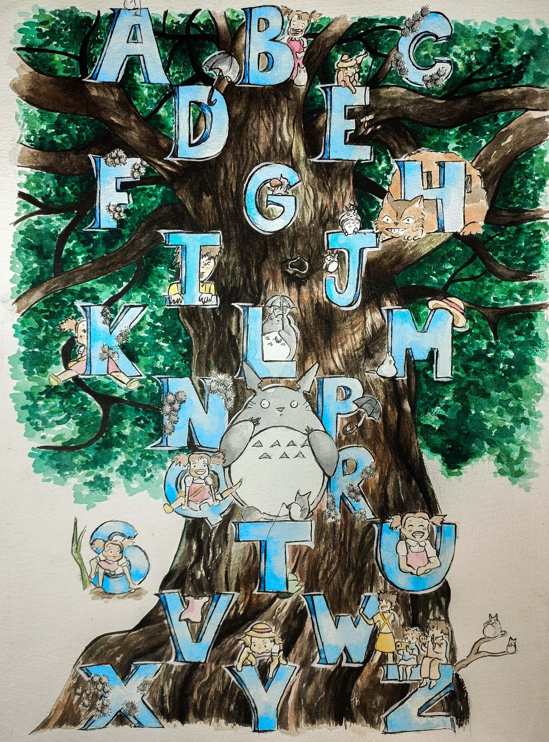 ArtStation - "My neighbor Totoro" alphabet book