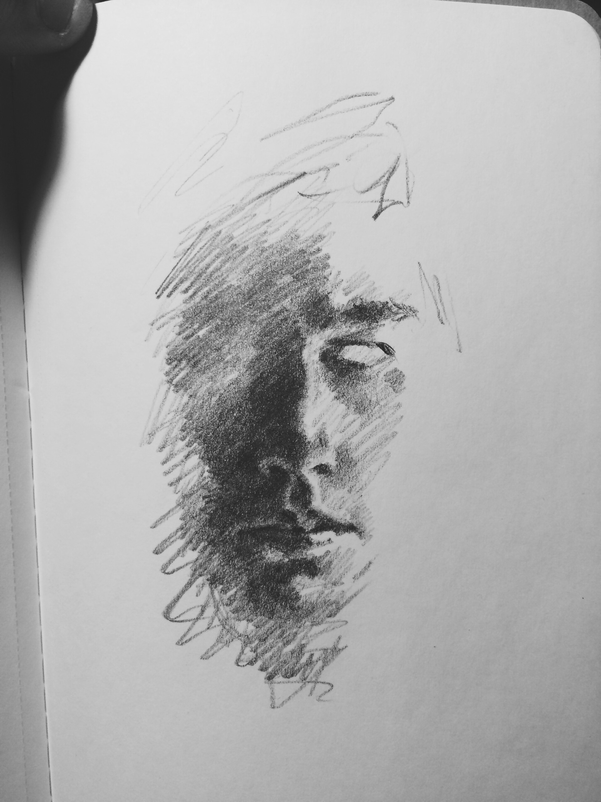ArtStation - Self Portrait Graphite Practice