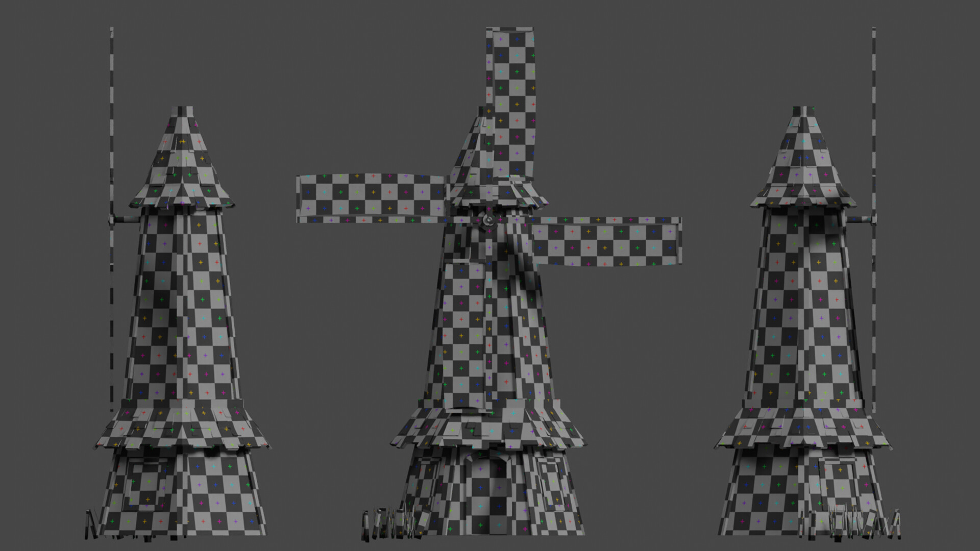 Cesar Edgar - Low poly hand painted Windmill