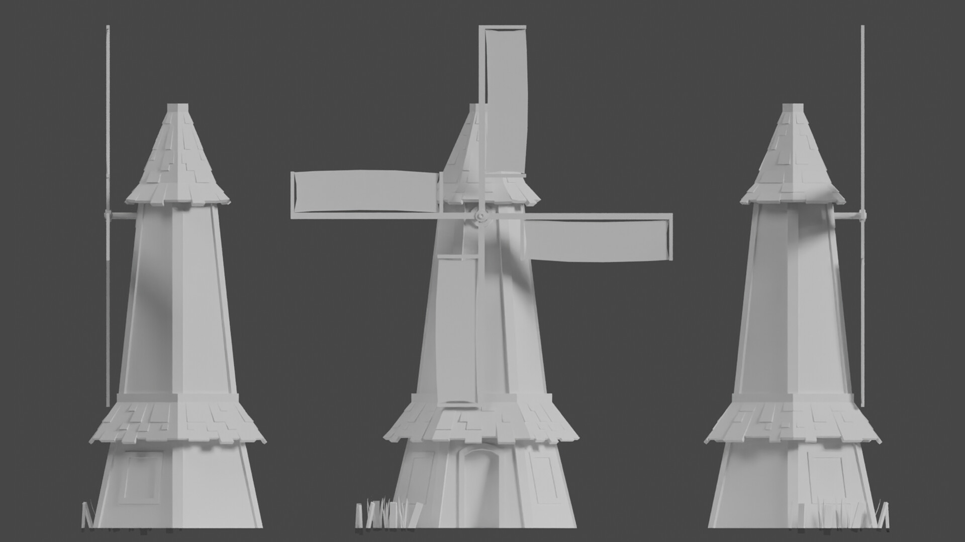 Cesar Edgar - Low poly hand painted Windmill