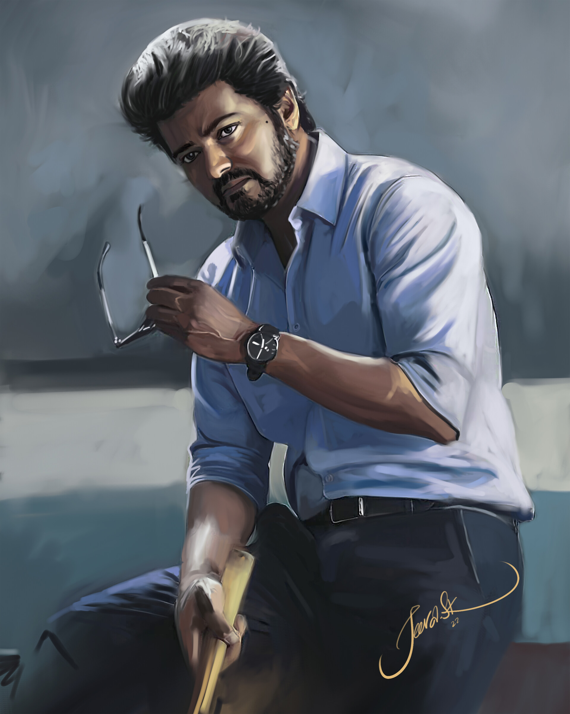 ArtStation - Thalapathy Vijay Artwork 2022 #master #thalapathyvijay #beast