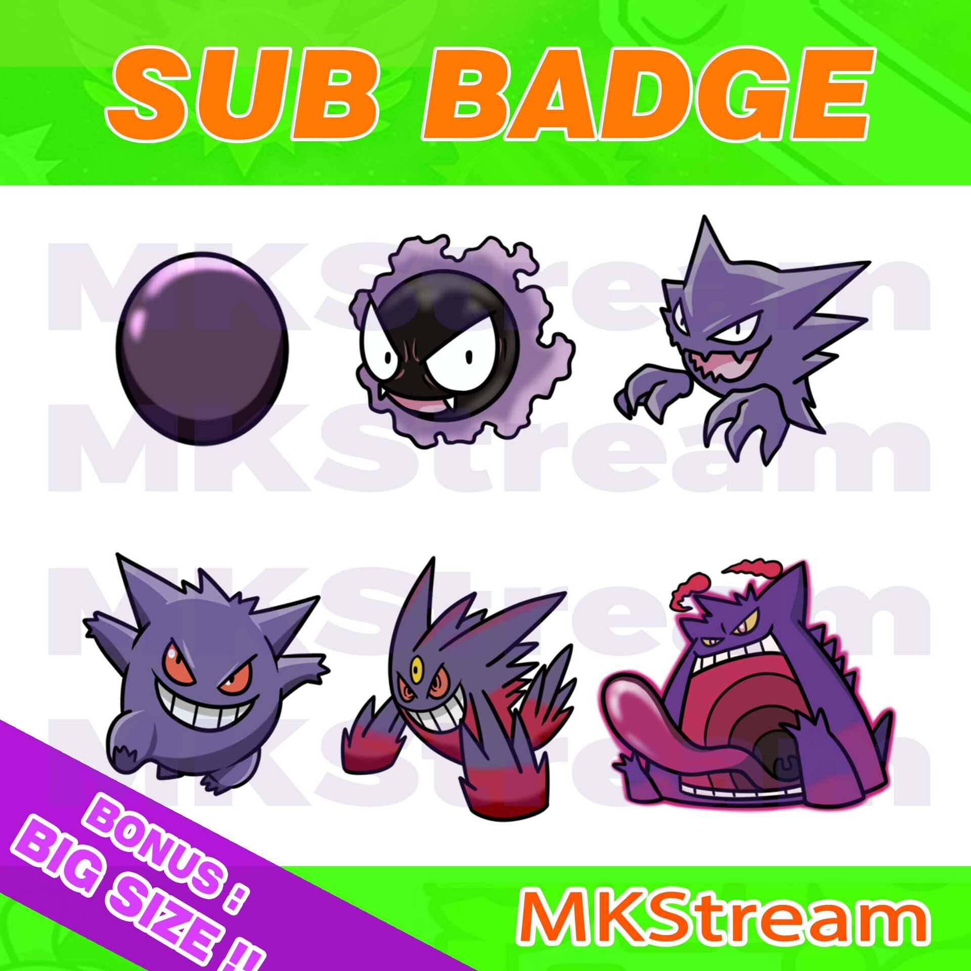 ArtStation - Twitch sub badges pokemon gastly evolution pack