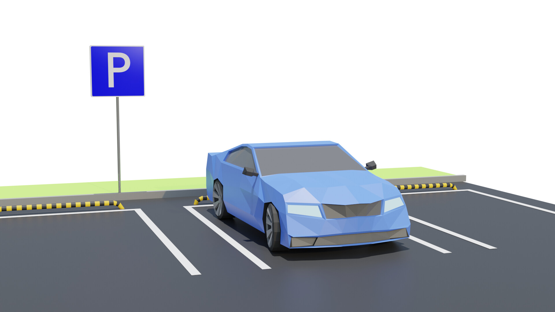 ArtStation - LowPoly Car Parked