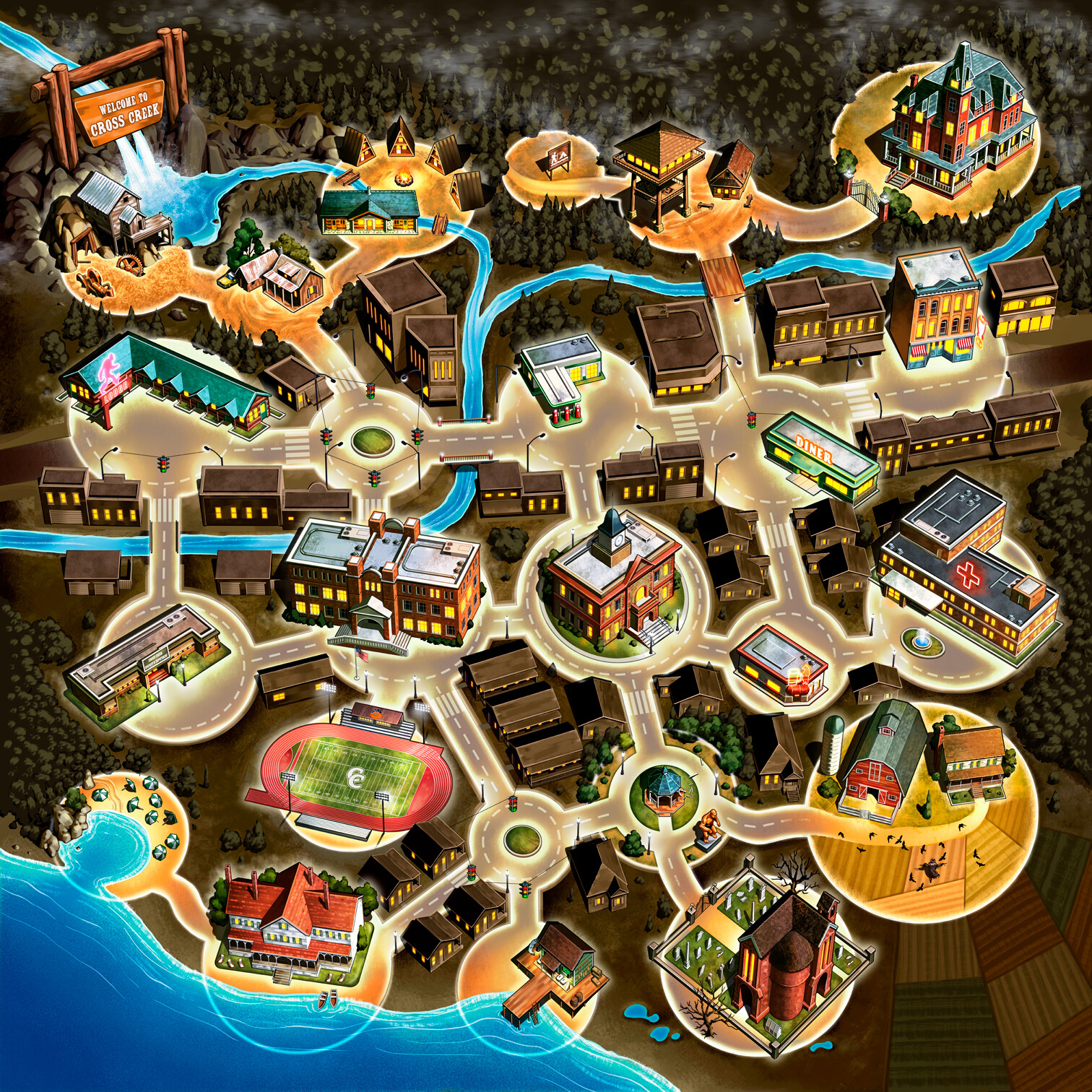 ArtStation - Horrified: American Monsters game board