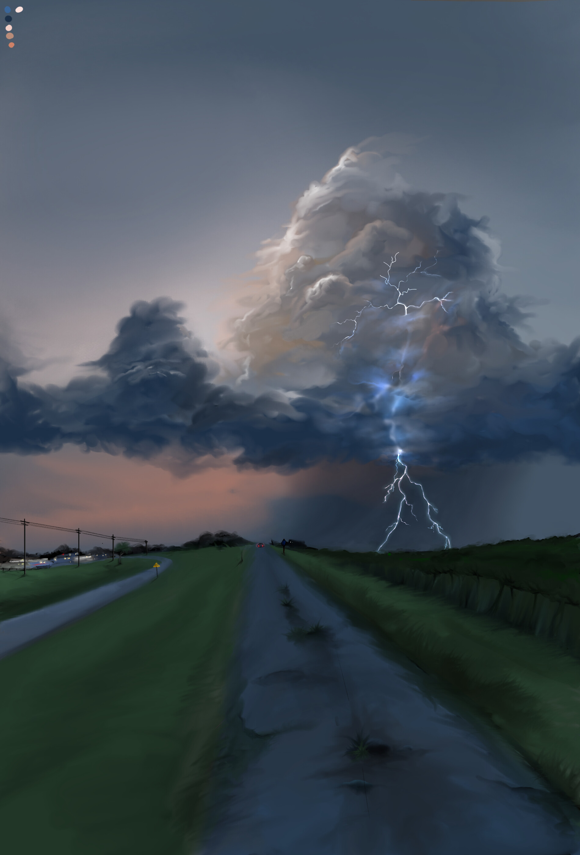 ArtStation - Storm when sun goes down
