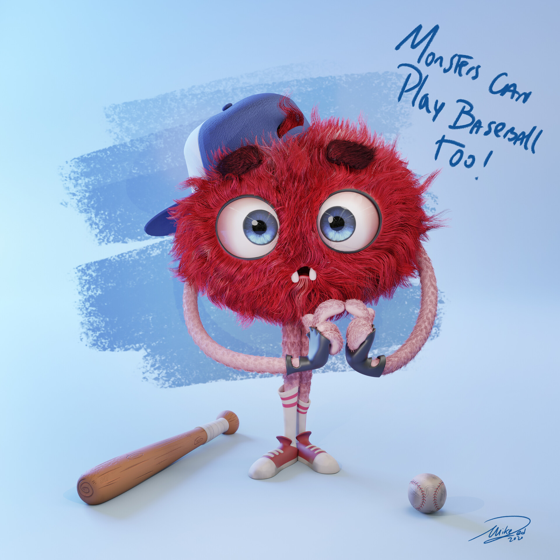ArtStation - Monsters can play baseball too