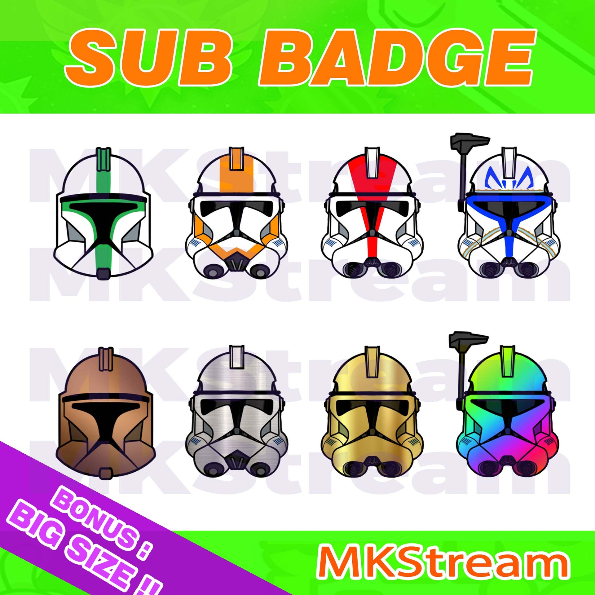 ArtStation - Twitch sub badges star wars clone troopers pack