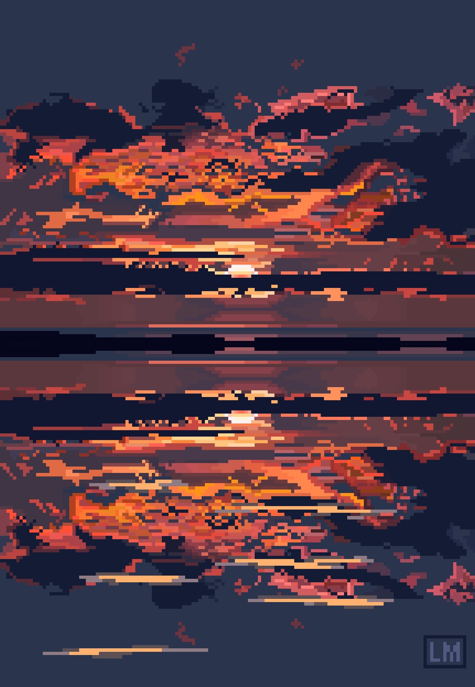 ArtStation - pixel sunset