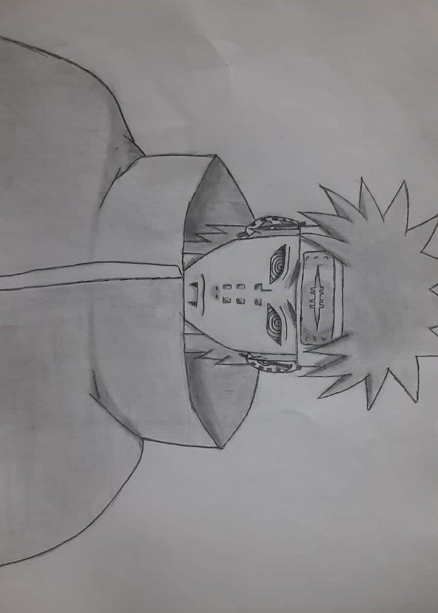 how to draw pain from naruto step by step