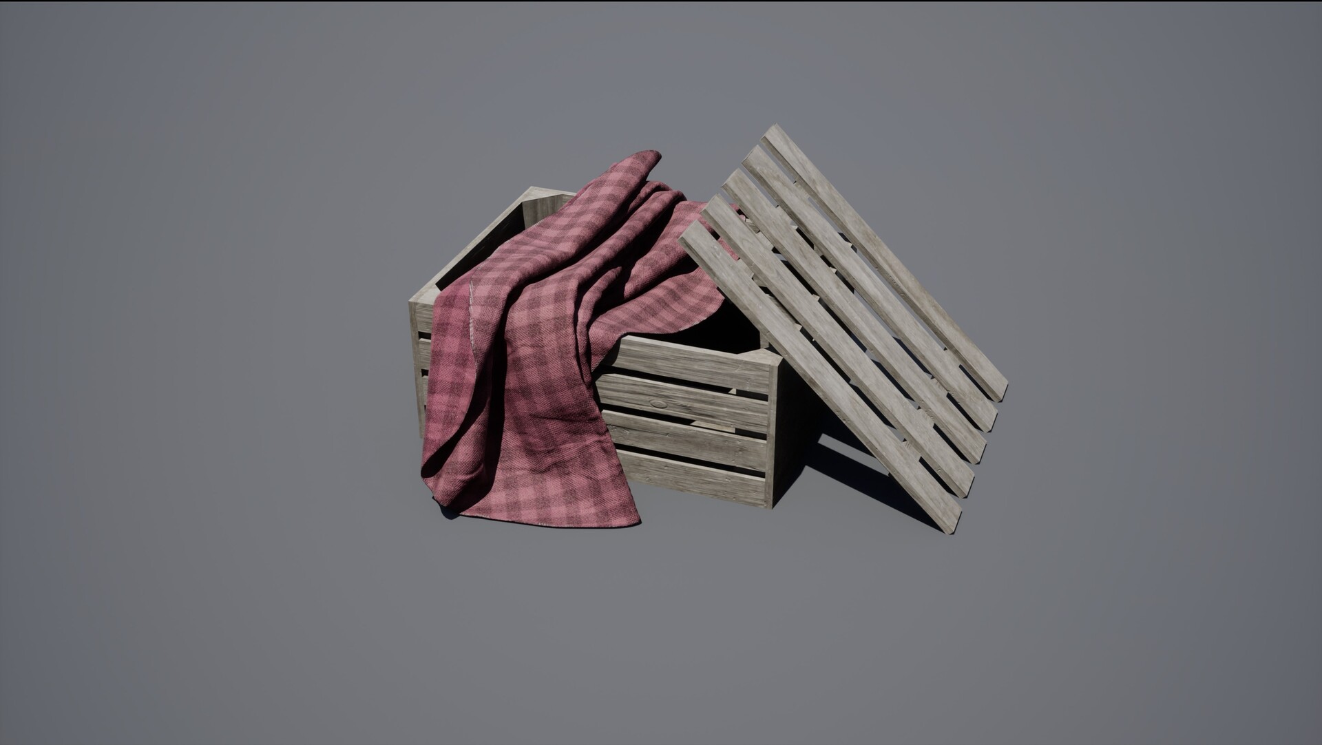 ArtStation - Wooden box with cloth