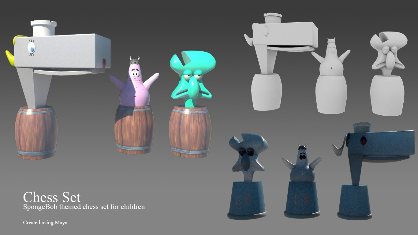 ArtStation - SpongeBob Chess Set