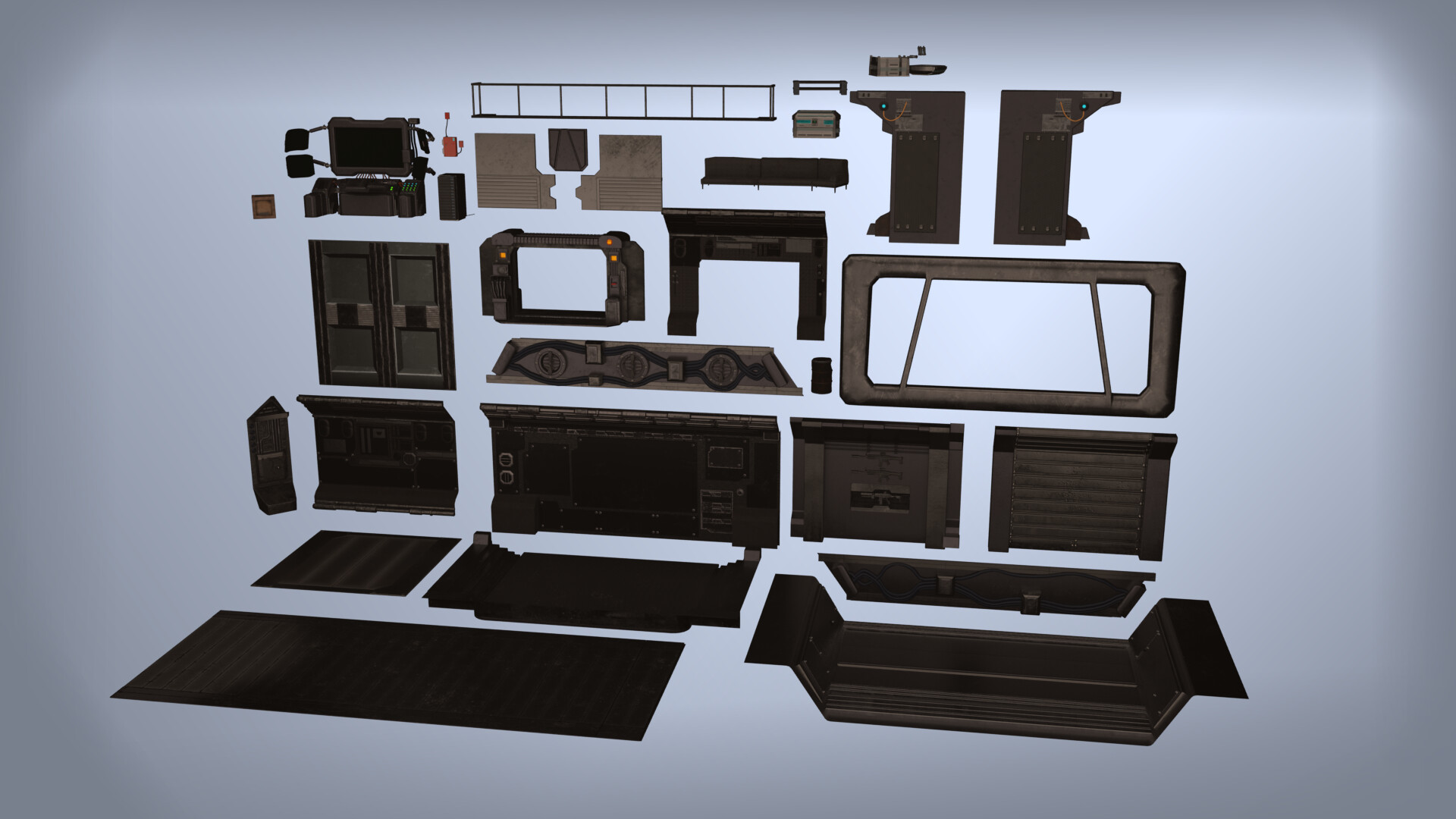 ArtStation - Modules for science fiction Interior - Project Outcasts