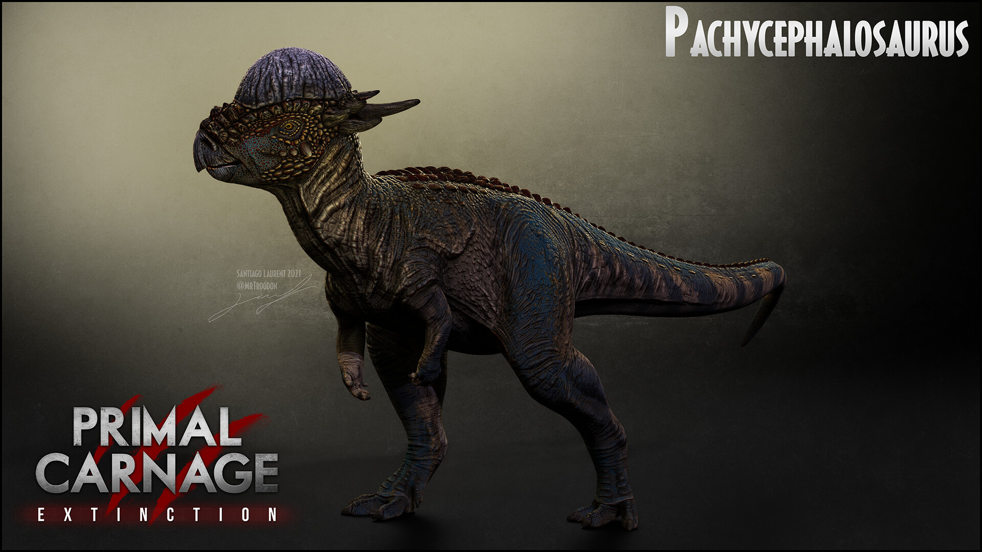 Santiago Laurent - Primal Carnage Extinction. Pachycephalosaurus