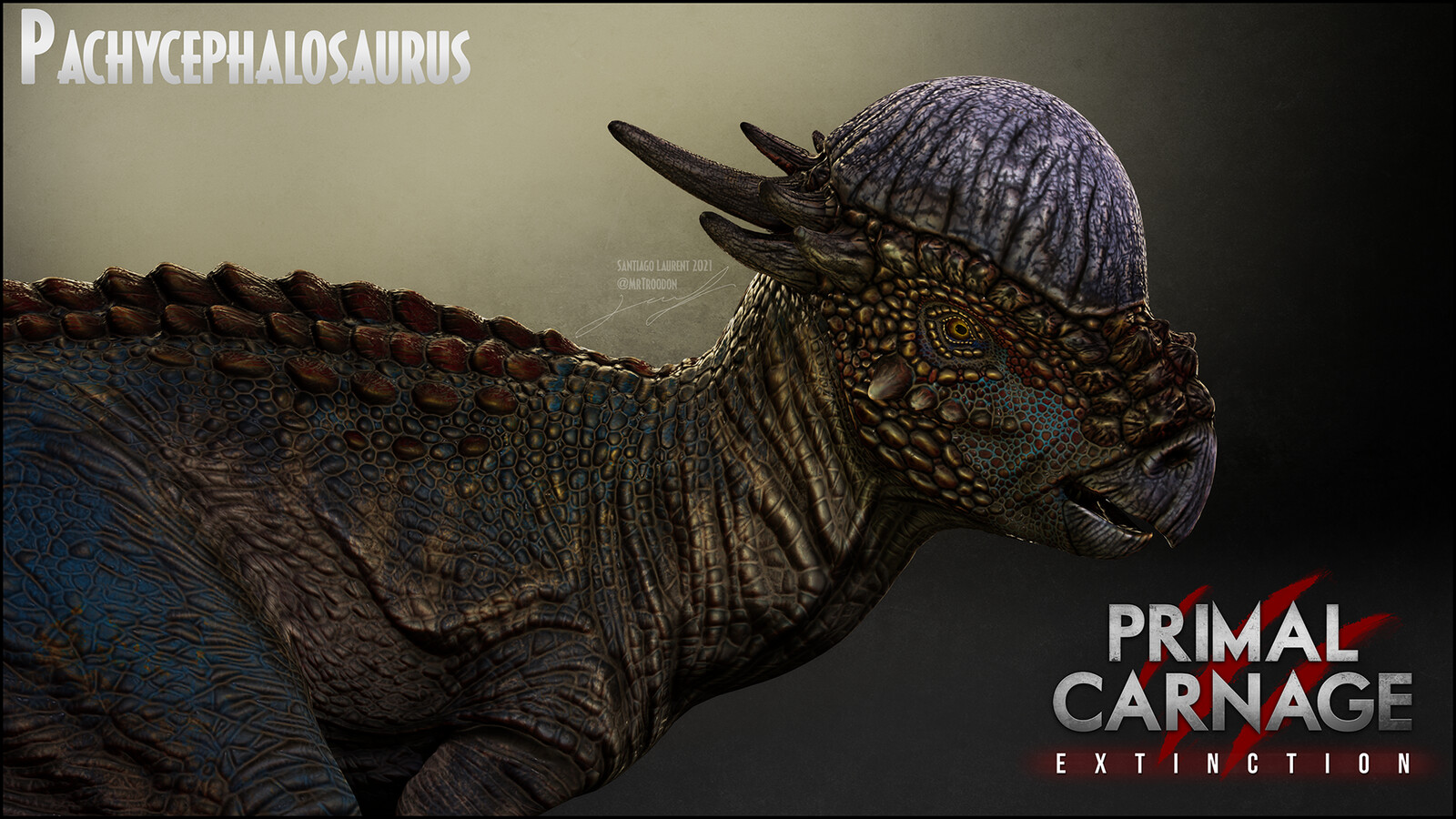 Santiago Laurent - Primal Carnage Extinction. Pachycephalosaurus
