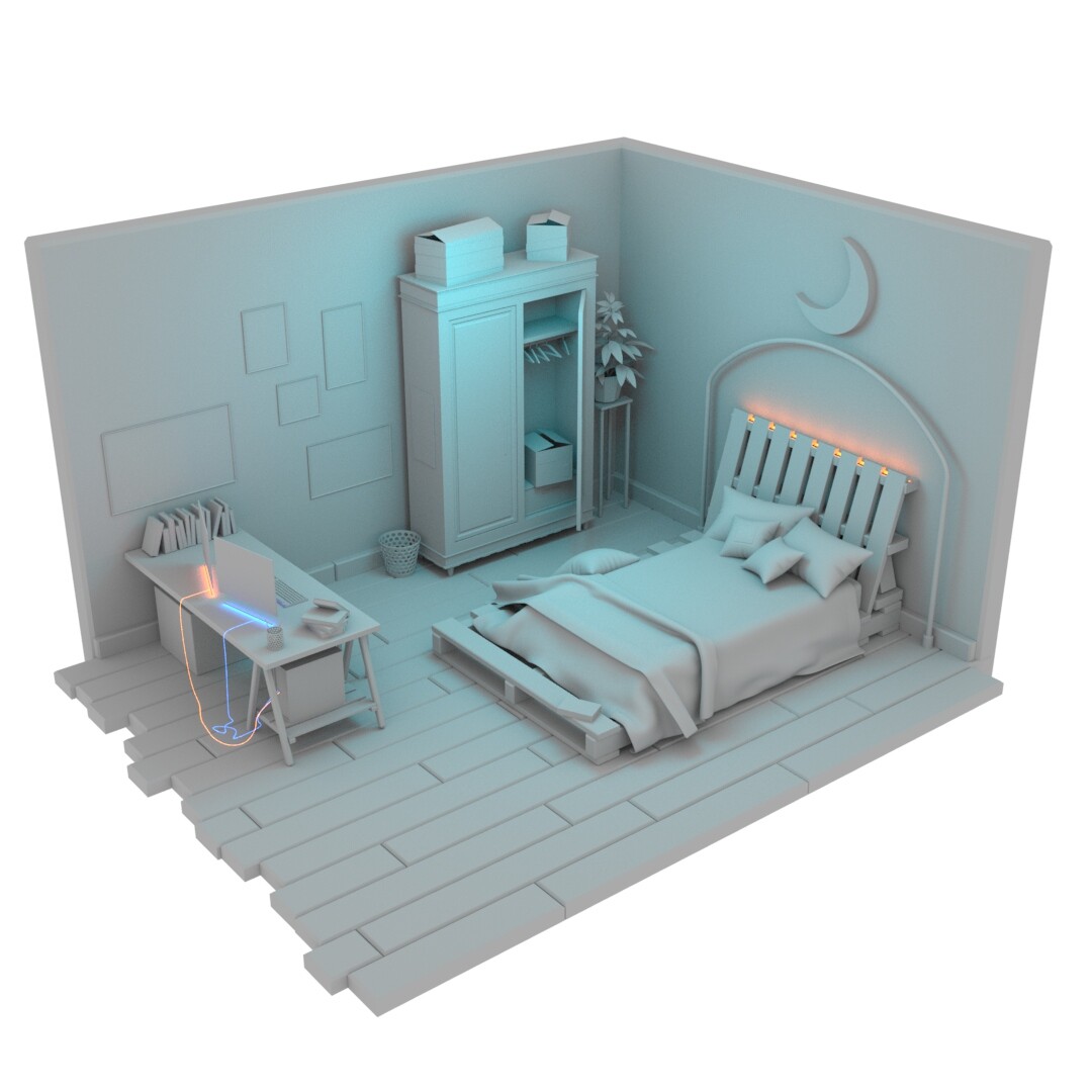ArtStation - 3d low poly room