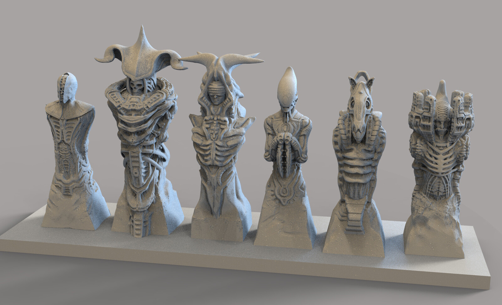 ArtStation - Biomechanic Chess set reloaded