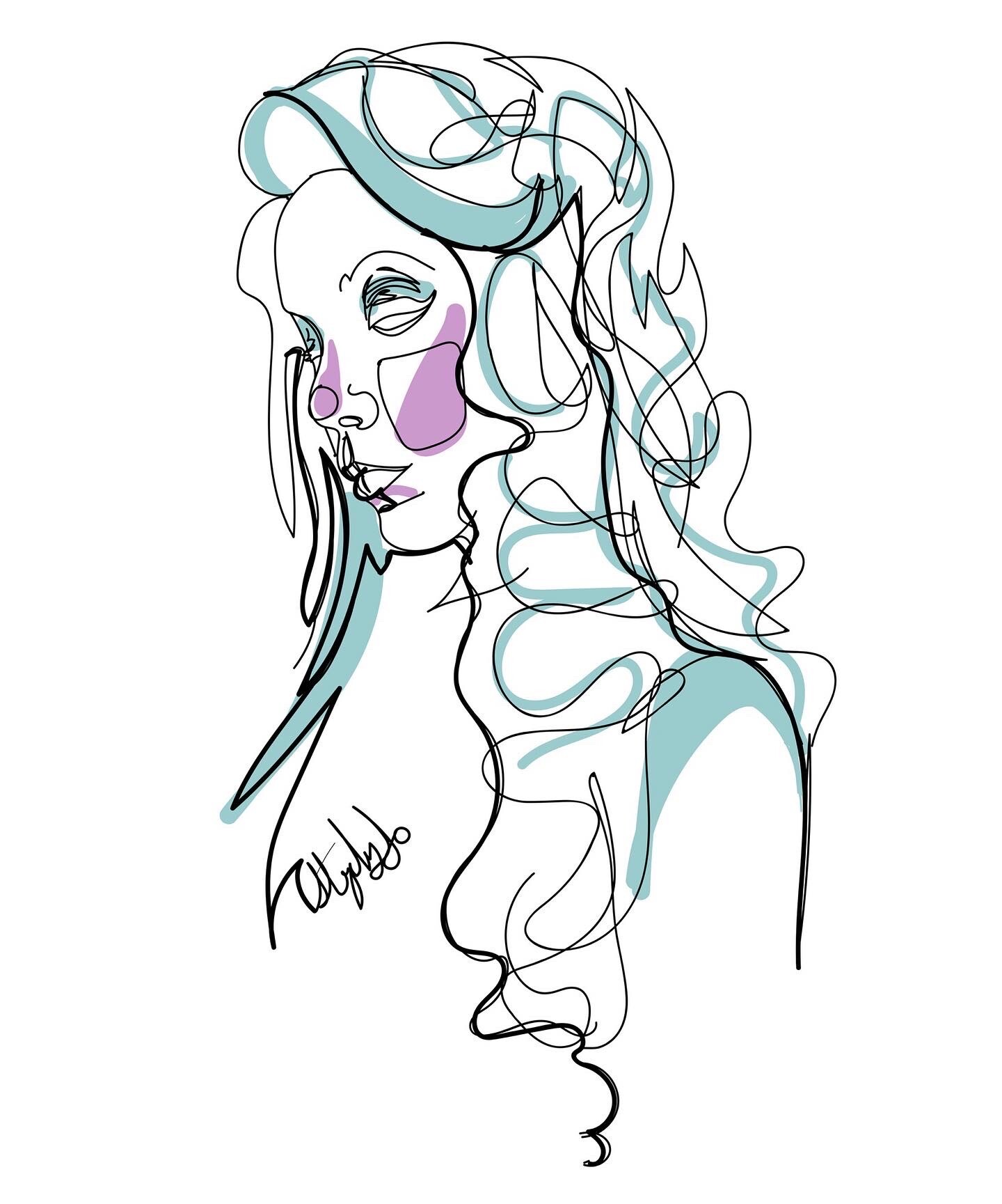 ArtStation - Line art self portrait.