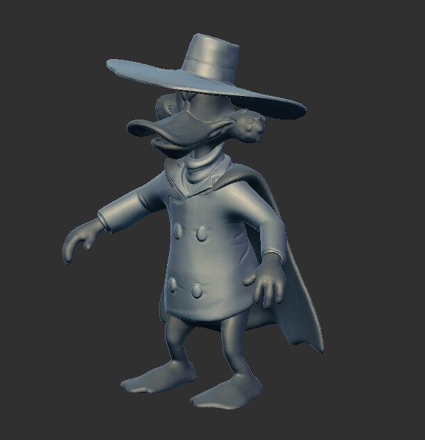 Mogens Skjold - Darkwing Duck sculpt / retopo / texture / rig