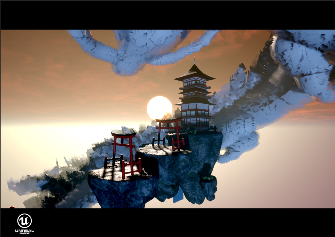 ArtStation - FlyIsland - Japanese Temple