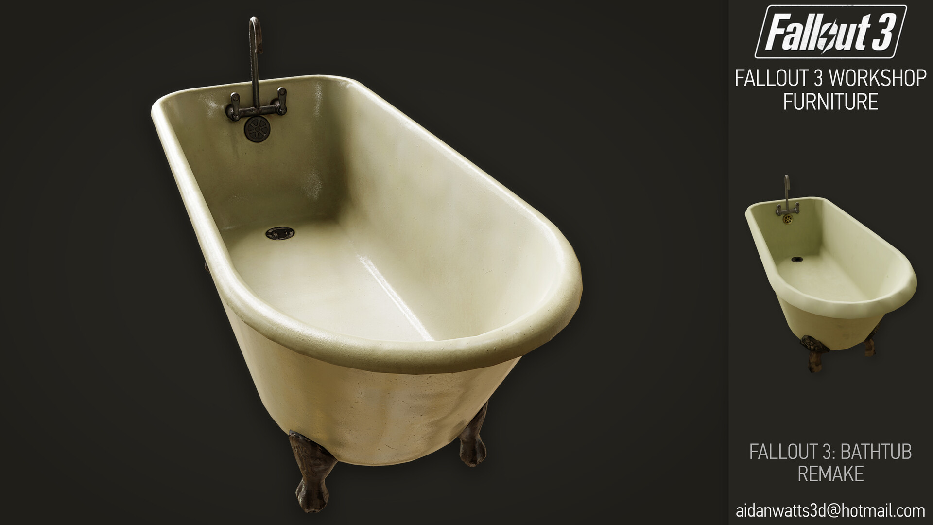 ArtStation - Fallout 3 - Bathtub- Mod Remake