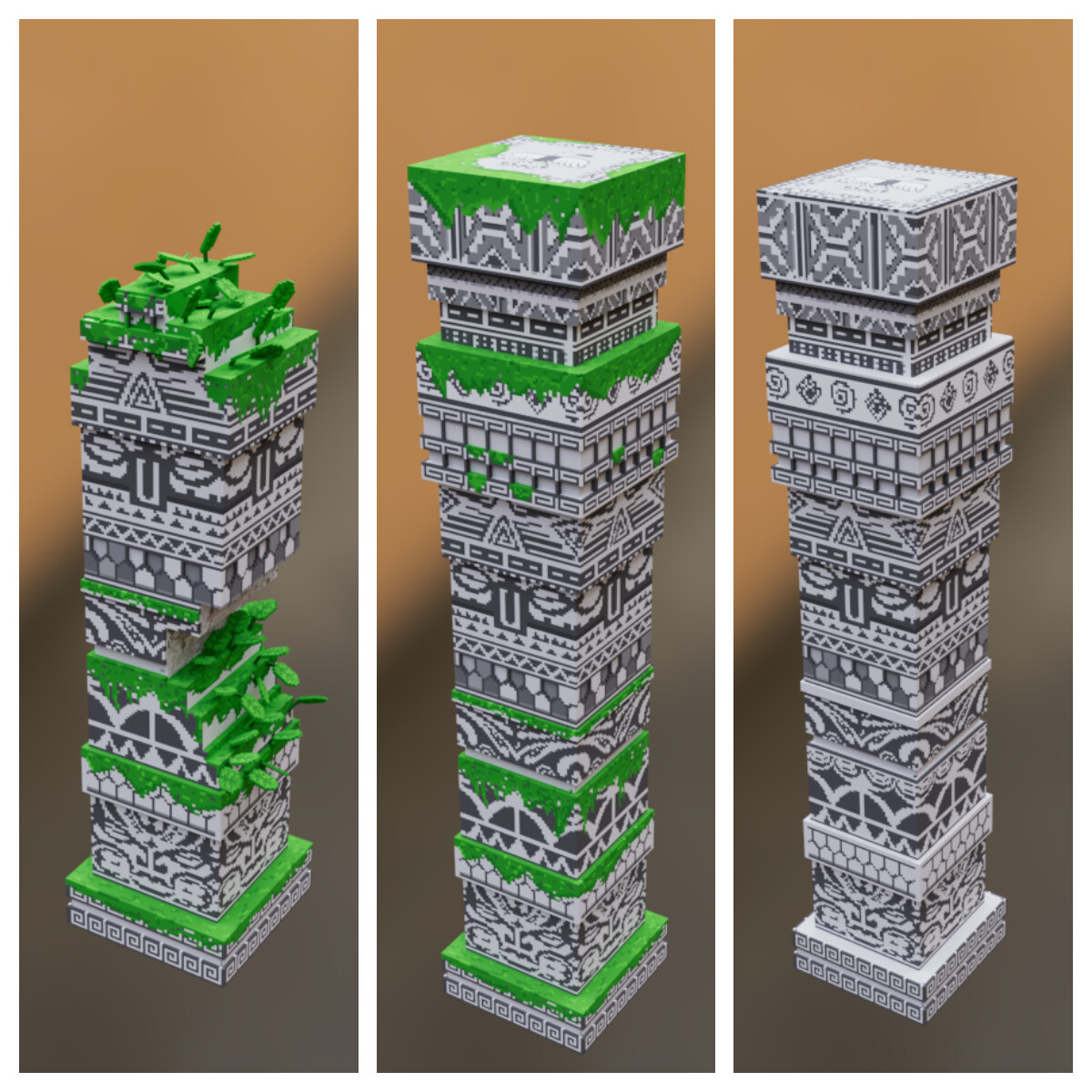 ArtStation - decoration pillars game