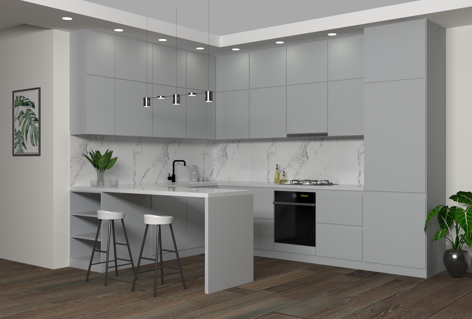 ArtStation - Gray kitchen