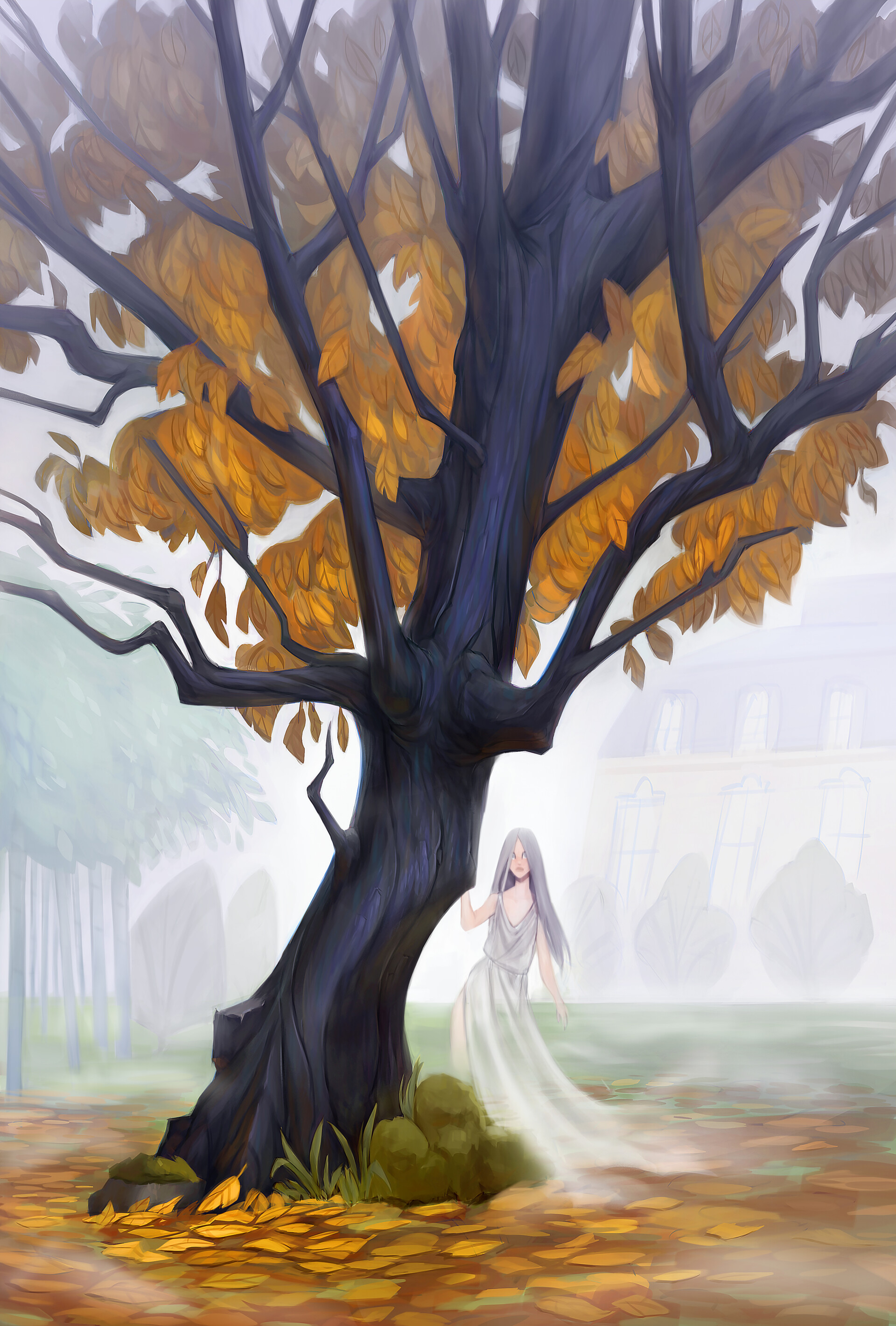 ArtStation - Mist and the Old tree