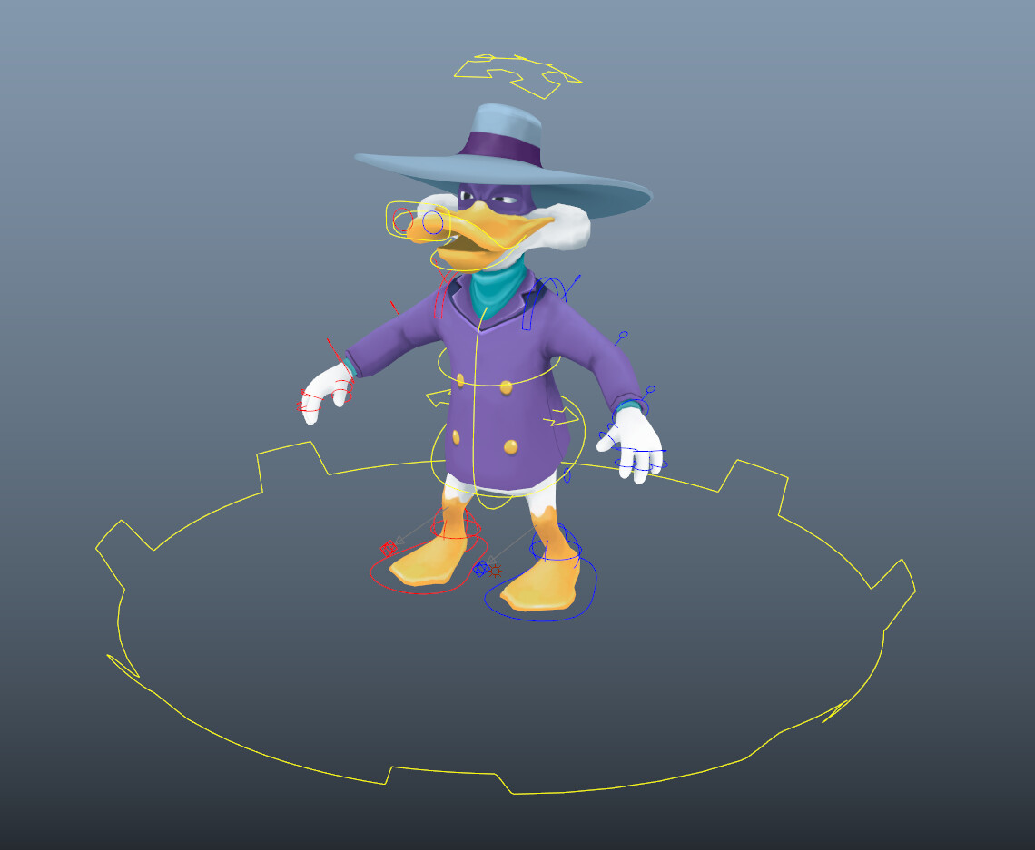 Mogens Skjold - Darkwing Duck sculpt / retopo / texture / rig