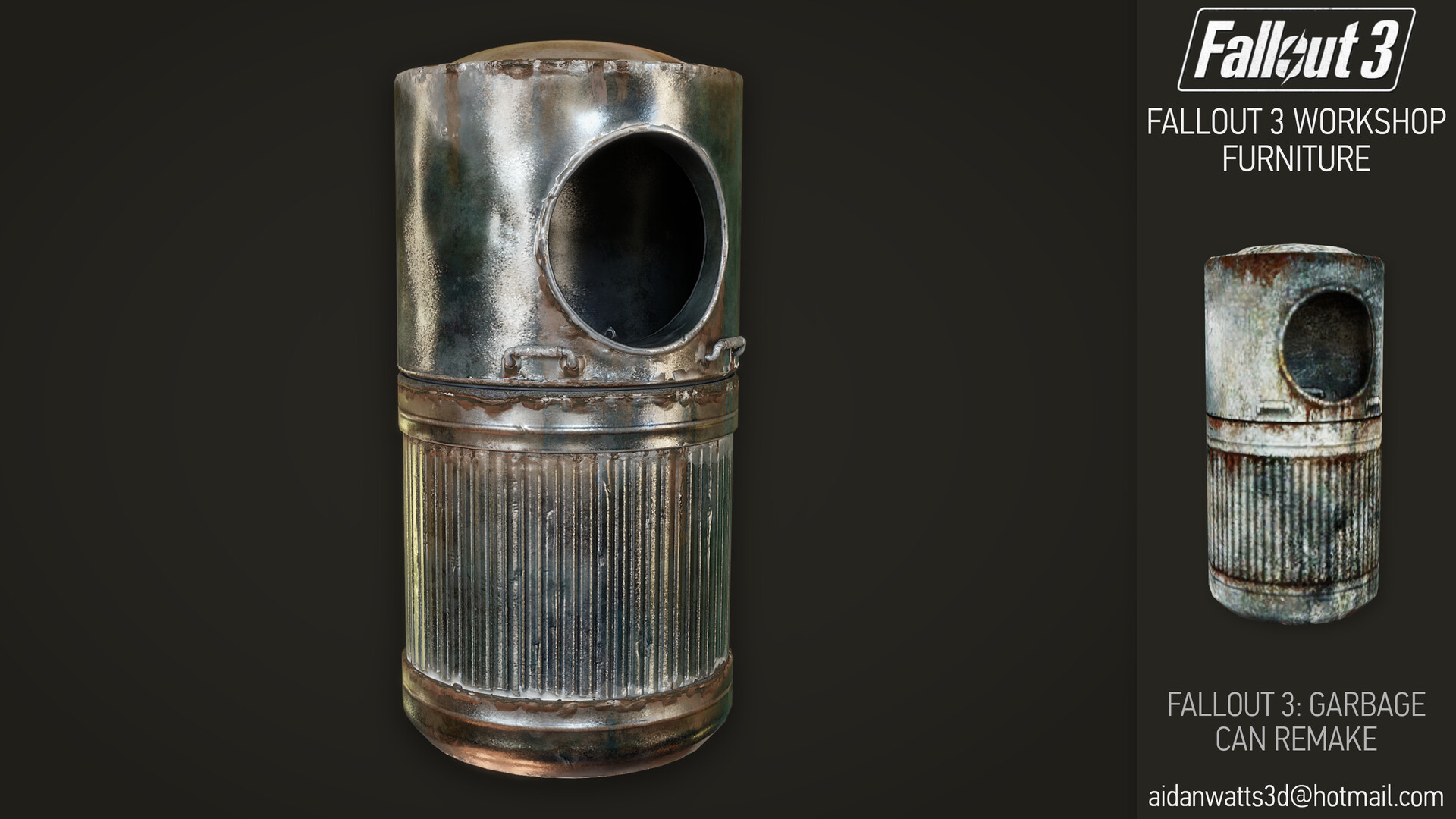 ArtStation - Fallout 3 - Garbage Can - Mod Remake