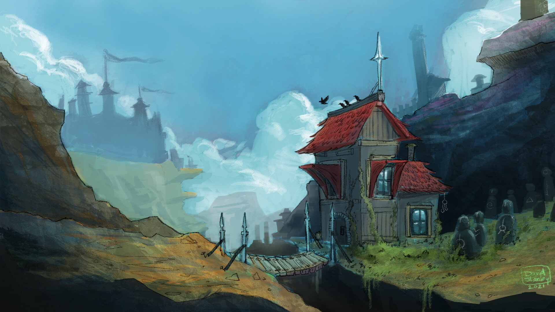 ArtStation - Cliffside Village