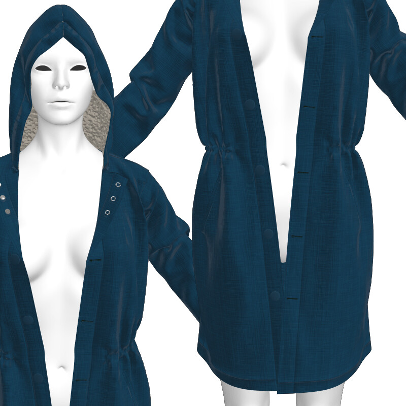 ArtStation - Low Poly Long Winter Jacket