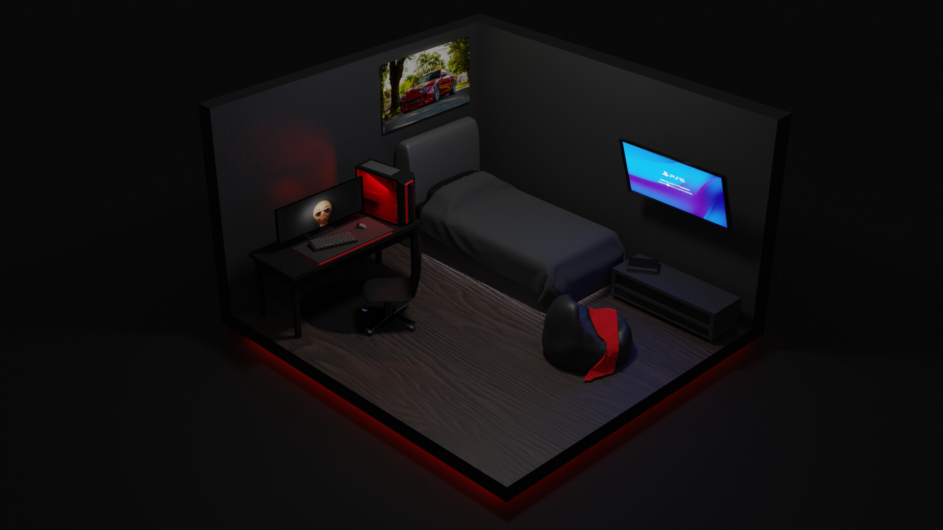 ArtStation - Low Poly Game Room