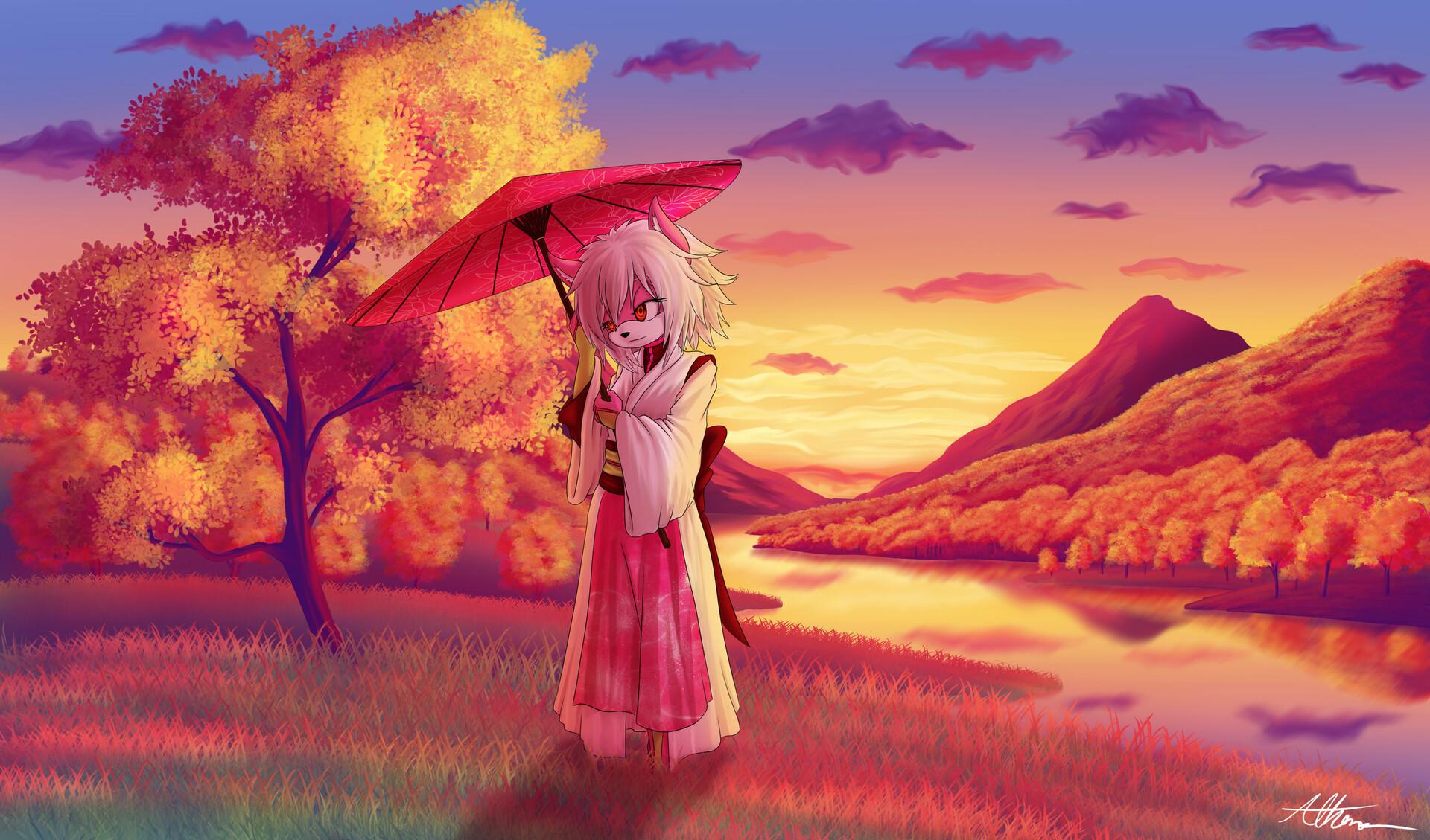 ArtStation - Stroll in the Sunset