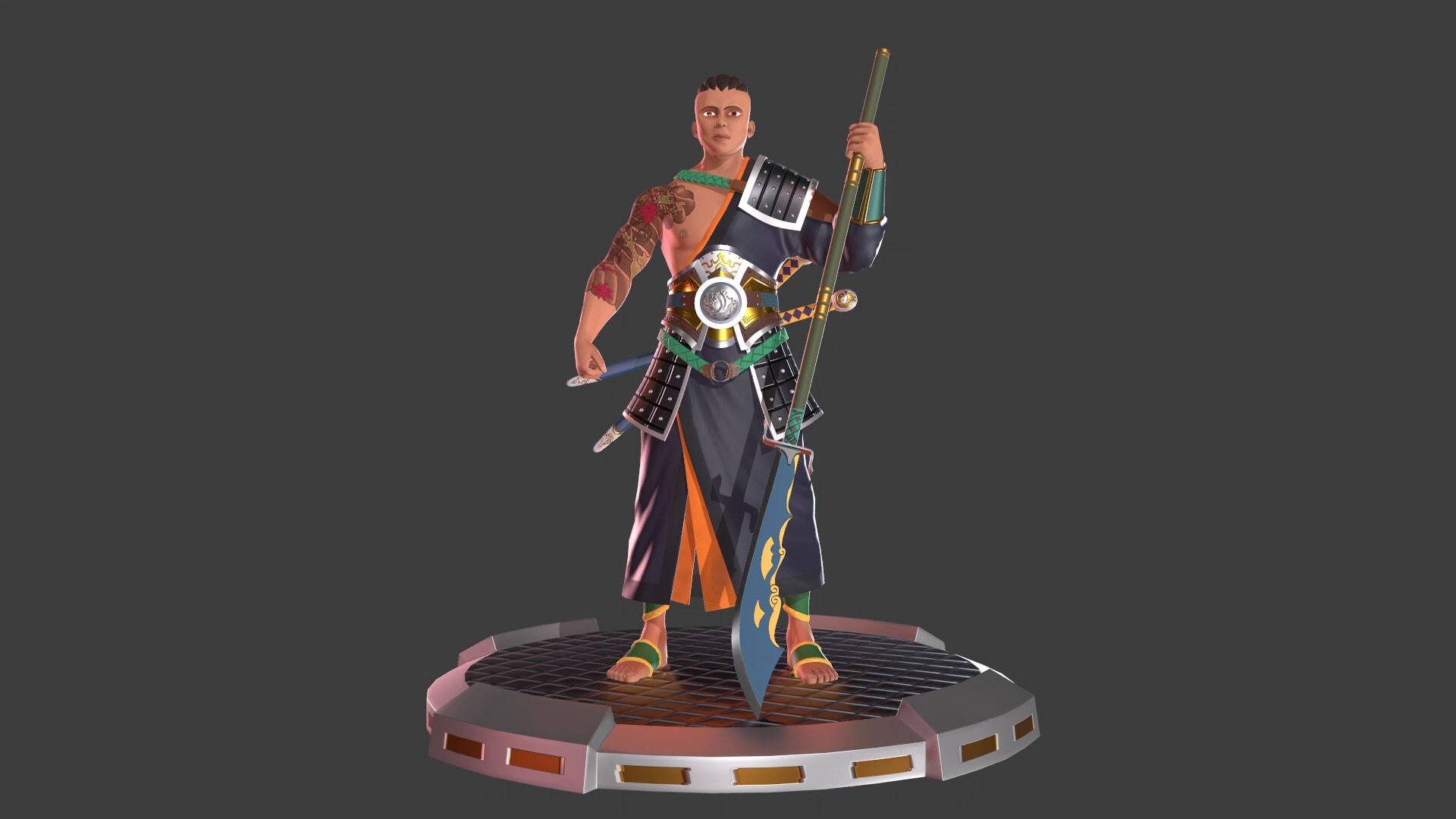 ArtStation - Samurai Male Lancer