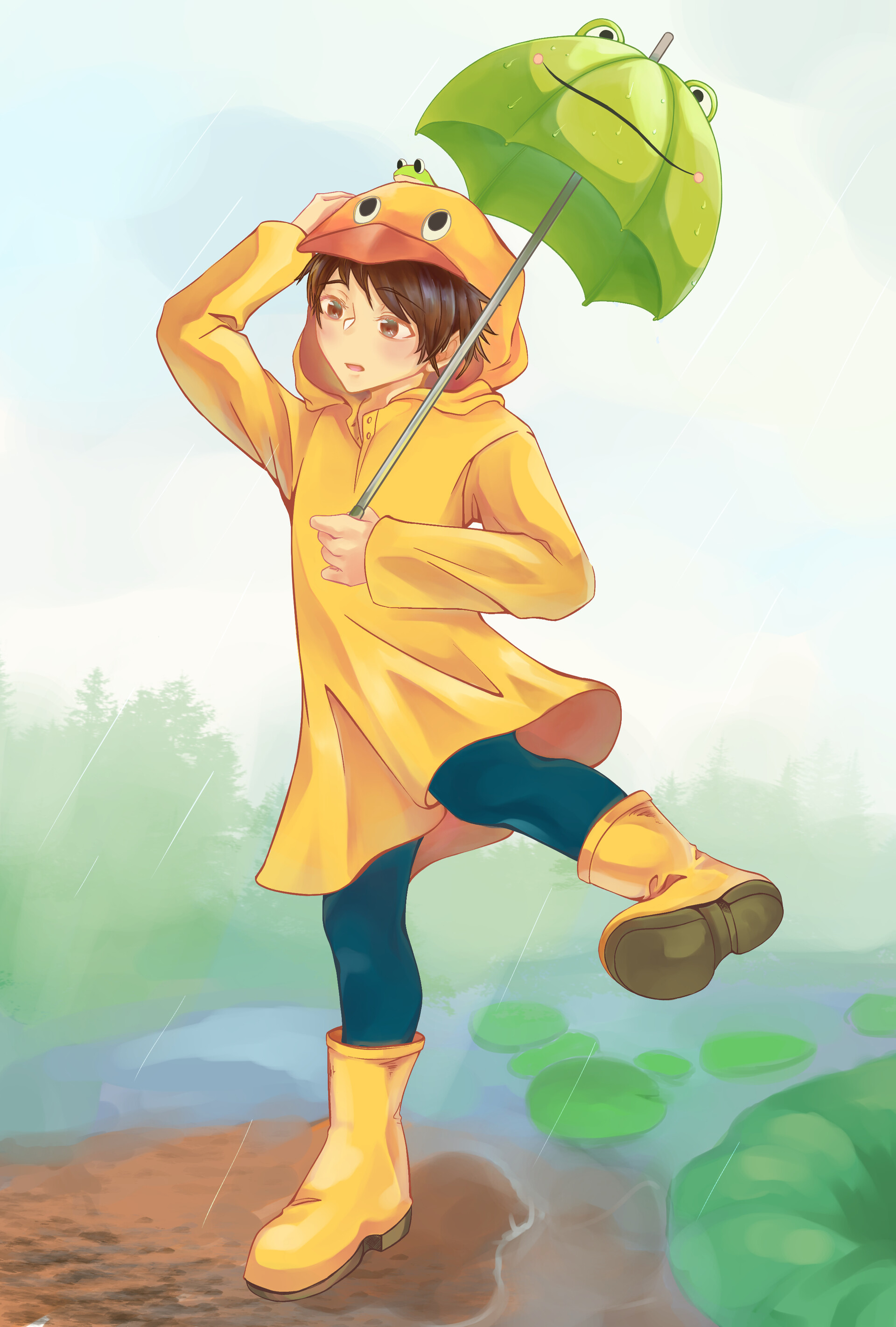 ArtStation - Boy in the Rain