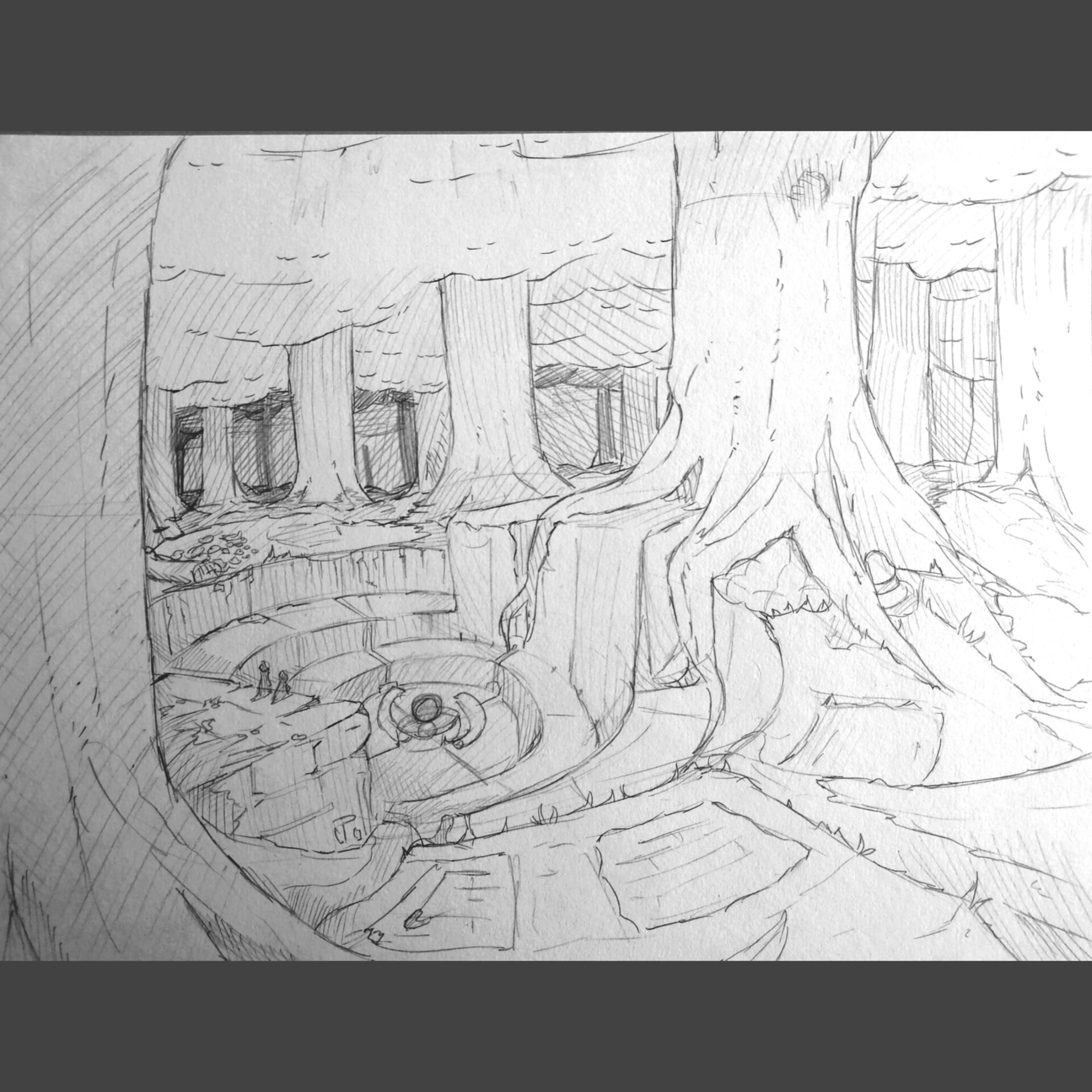 ArtStation - the ruins in the forest