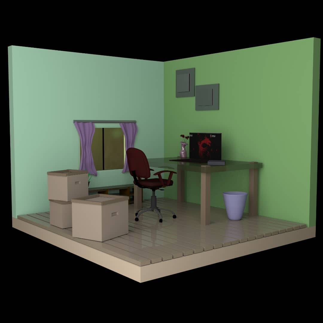 ArtStation - office room. 3d modeling in Autodesk Maya