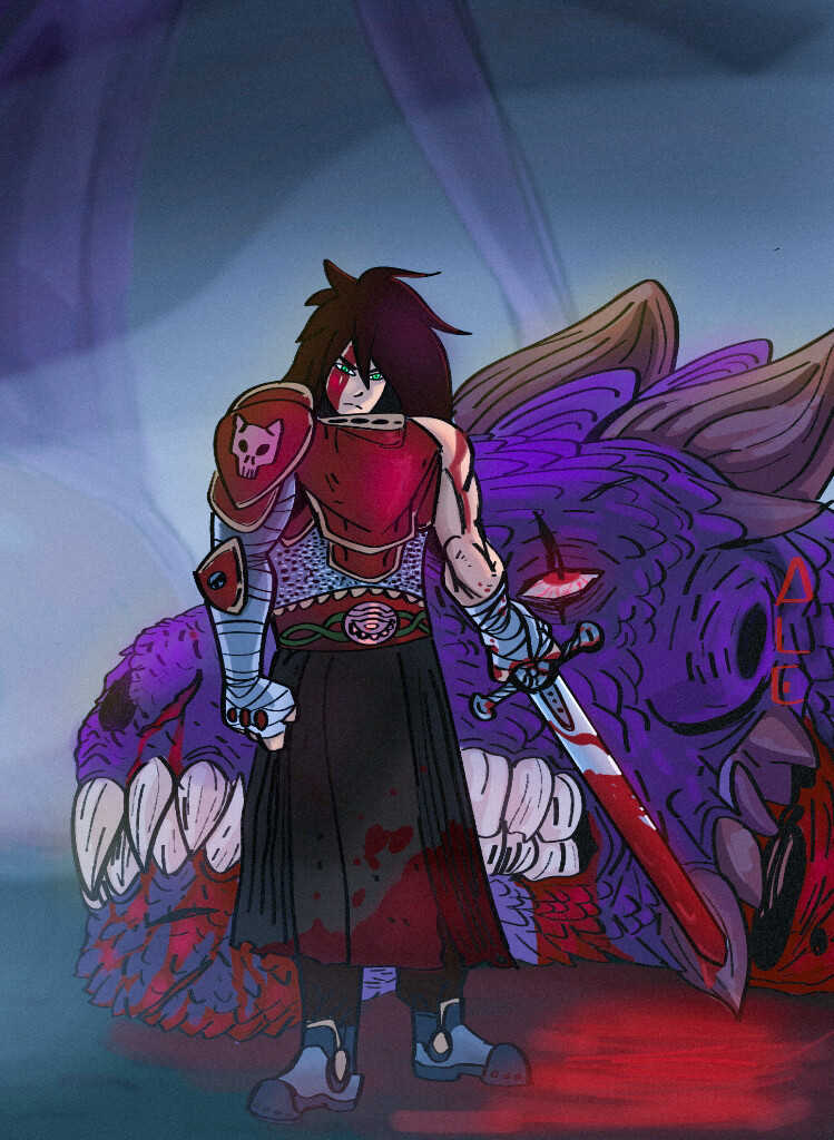 ArtStation - knight slaying dragon